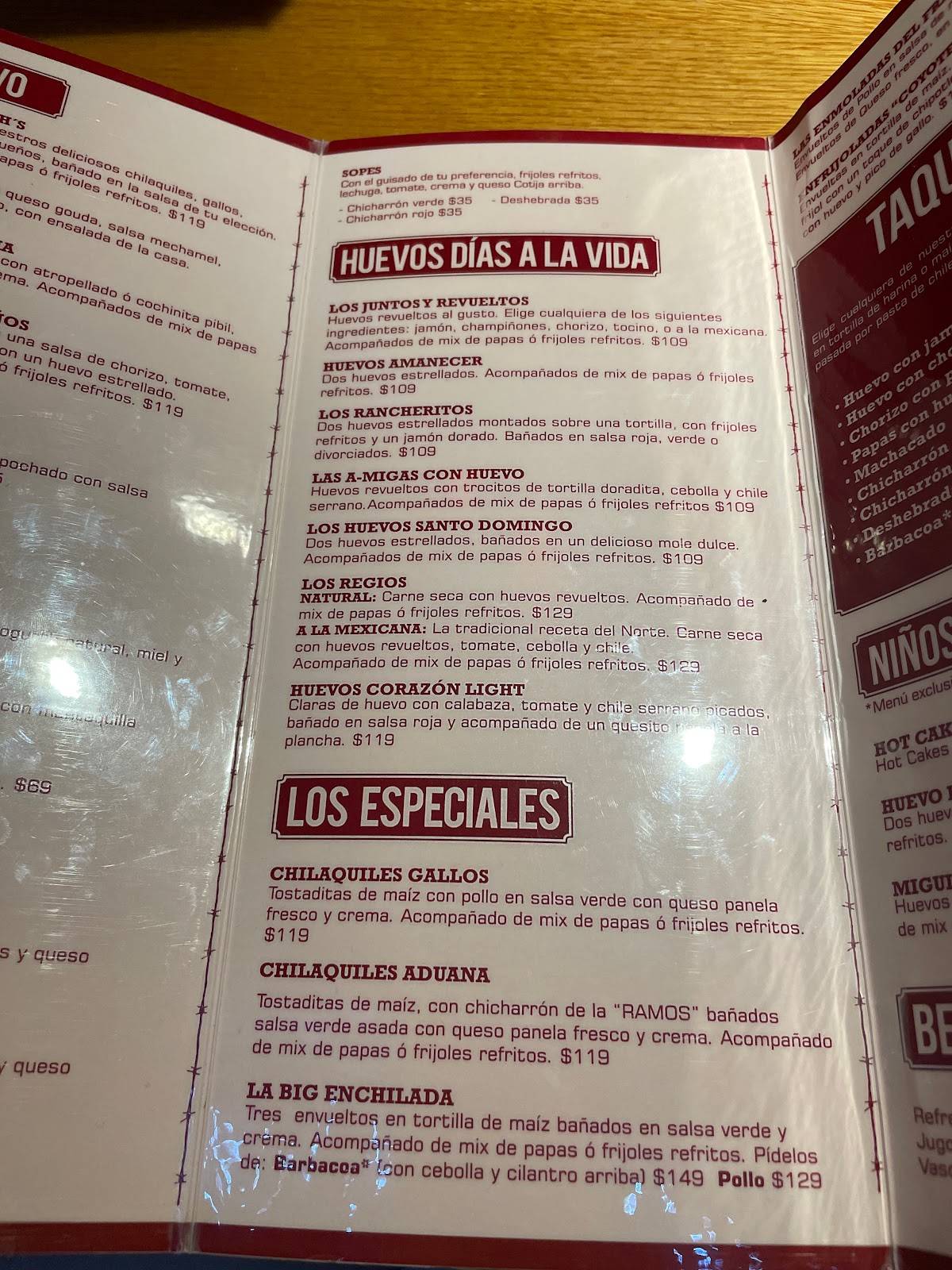 Carta del restaurante El Papalote Taco & Grill Nuevo Laredo, Nuevo ...