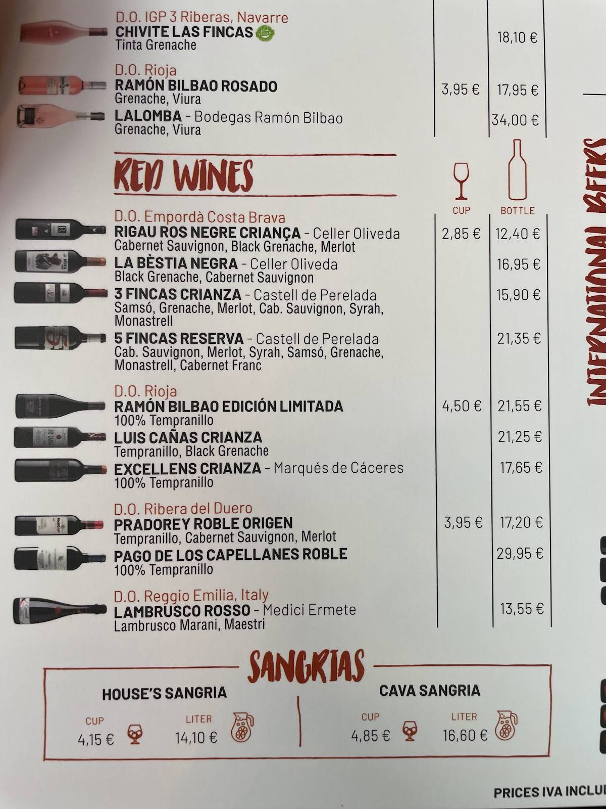 Carta del restaurante Enjoy It Girona, Playa del Aro