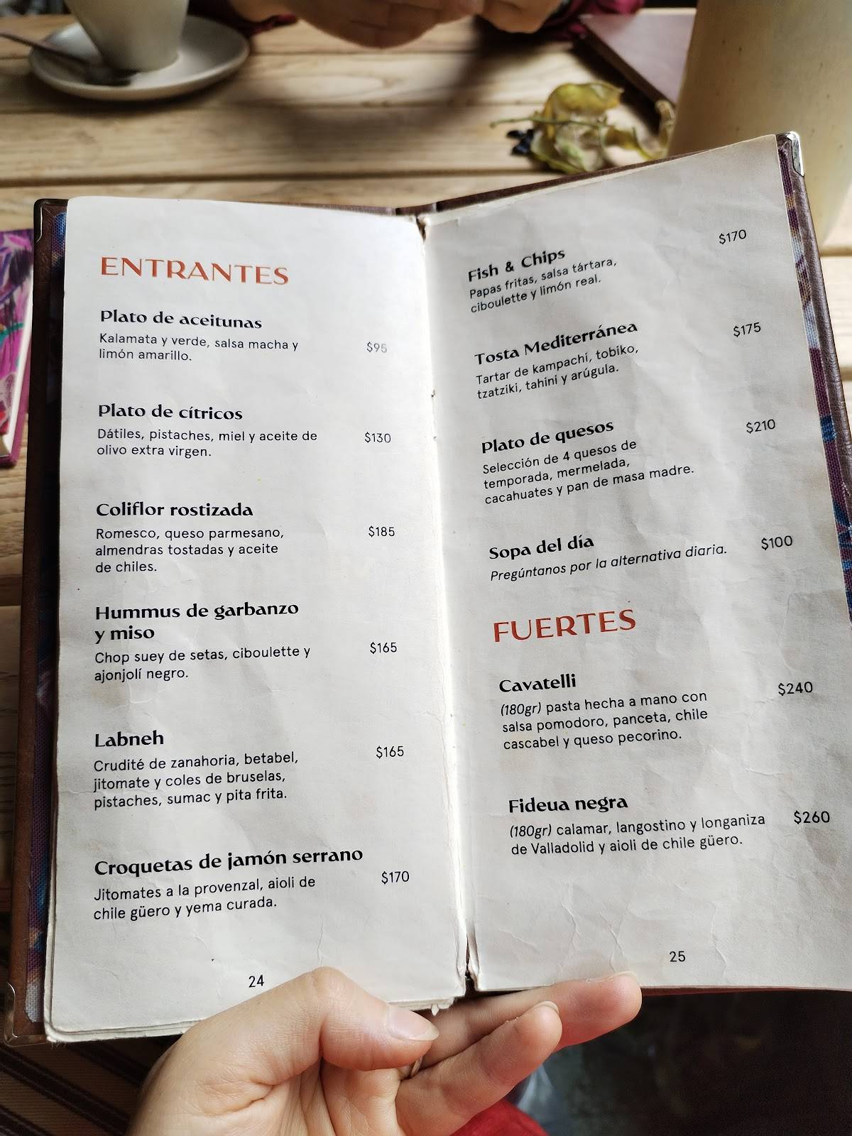 Carta del restaurante Enora, Zapopan