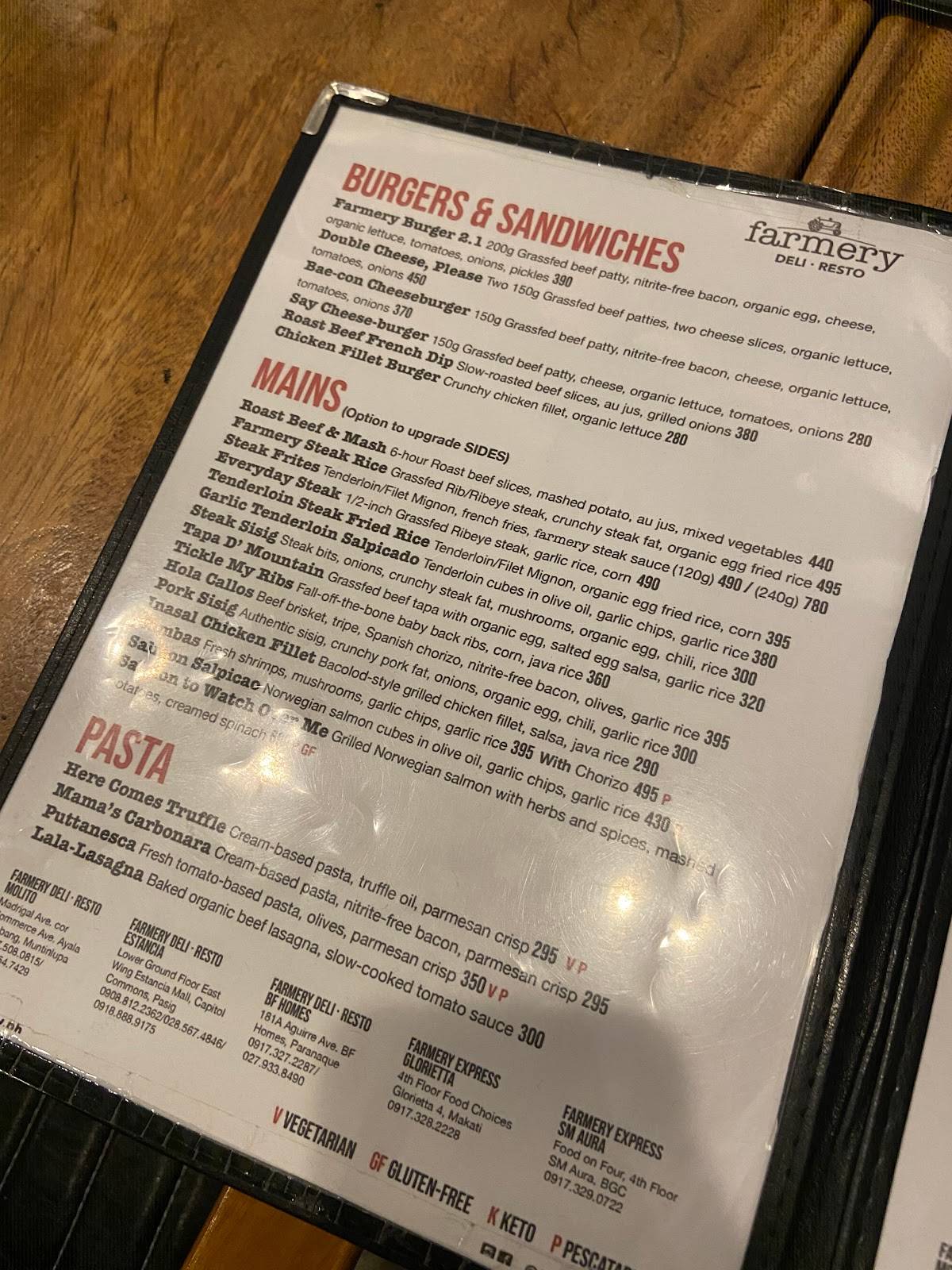 Menu at Farmery Deli-Resto Molito restaurant, Muntinlupa