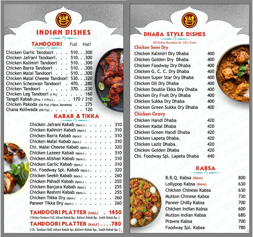 Menu at Foodway family restaurant, Mumbai, SHOP NO.03