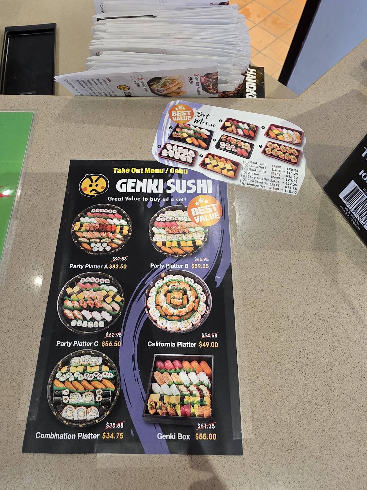 Menu at Genki Sushi restaurant, Waipahu, 94-799 Lumiaina St SP.201 BLDG ...