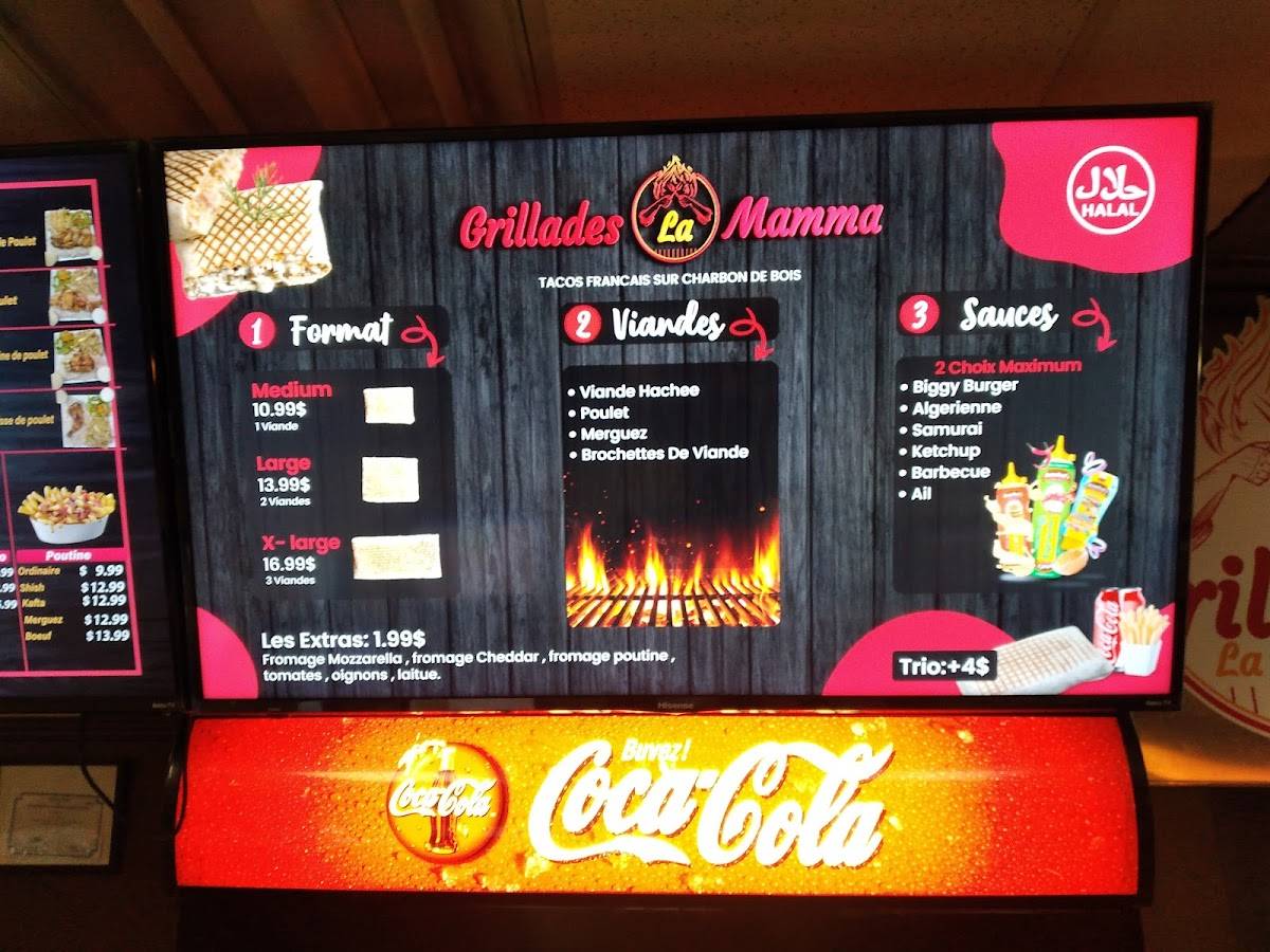 Menu au Grillades La Mamma restaurant, Montréal