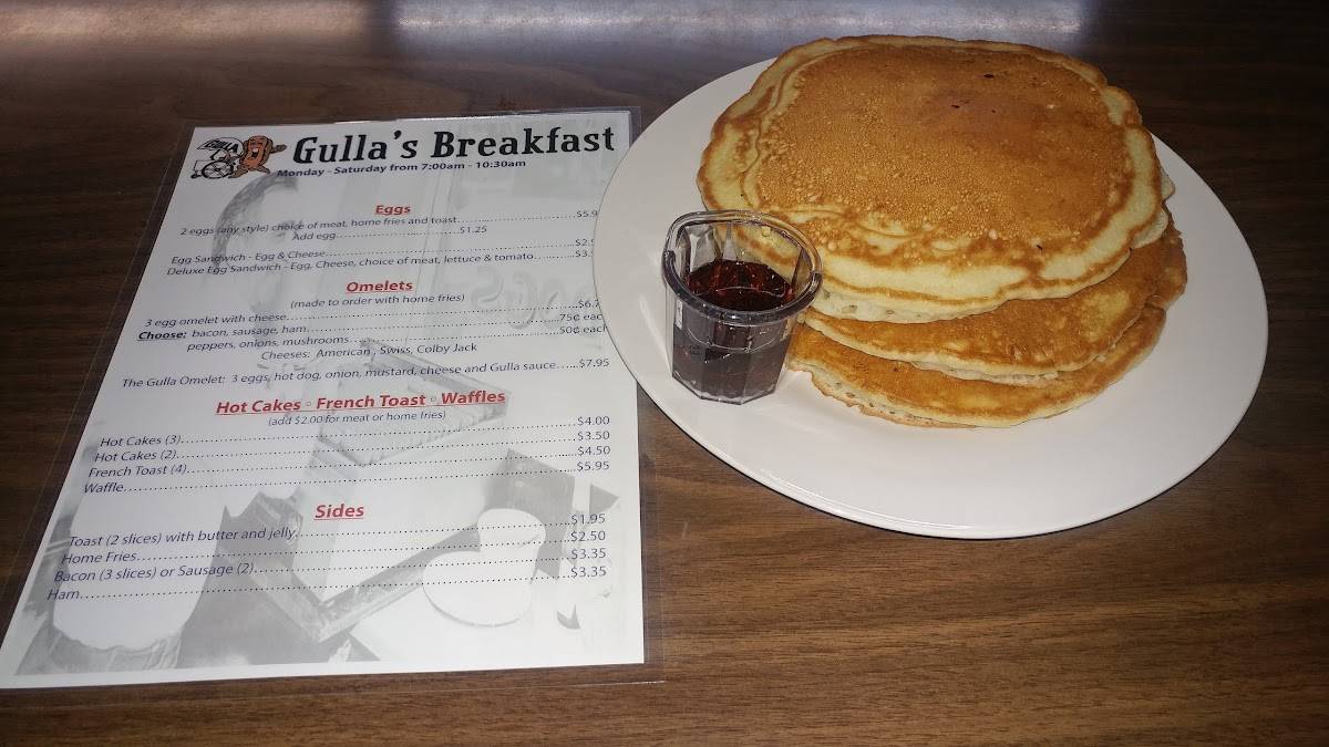 Menu at Gulla's Lunch restaurant, Bellaire