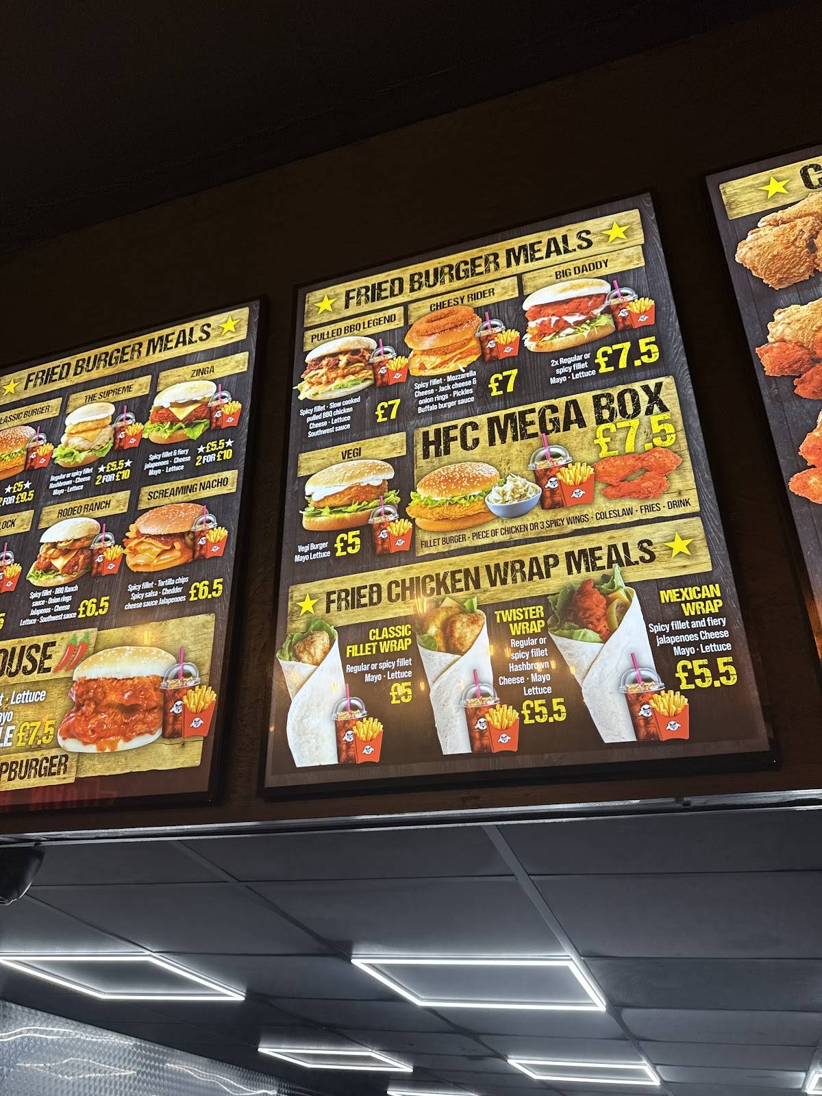 Menu at HFC WAKEFIELD restaurant, Wakefield