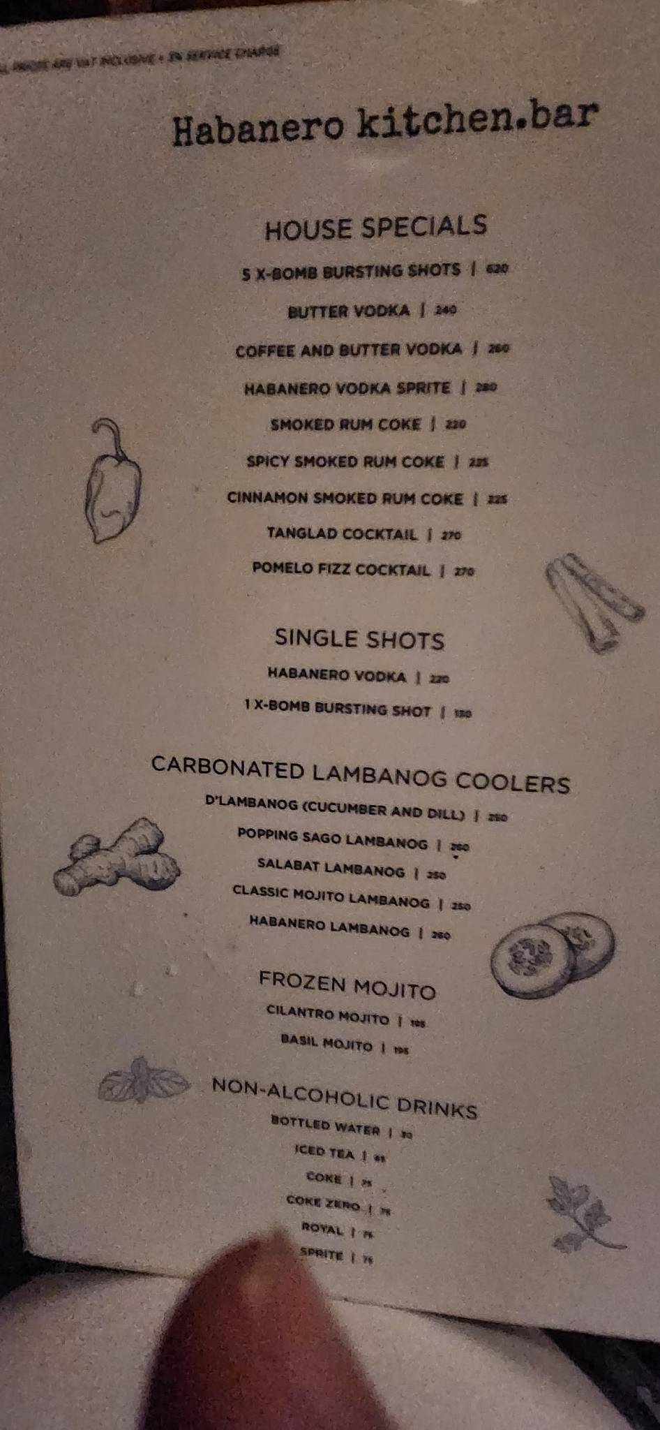 Menu at Habanero Kitchen Bar, Quezon City, Araneta Center