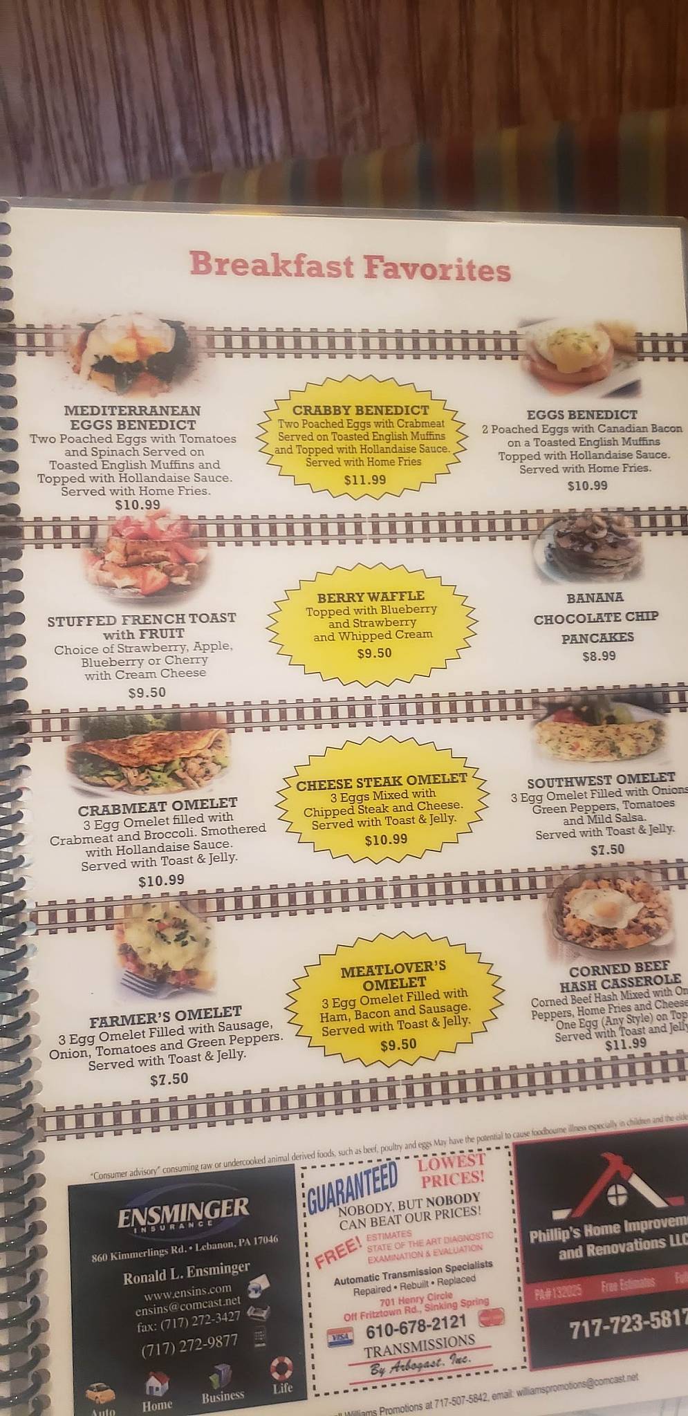 Menu at Heidelberg Family Restaurant, Robesonia