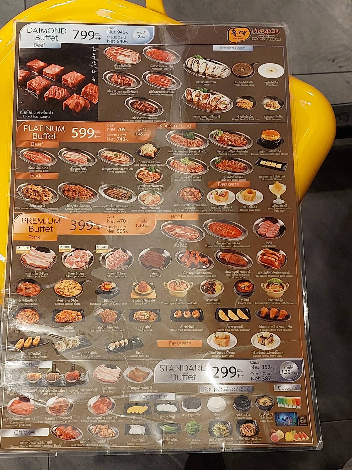 Carta del restaurante Hongdae & Cheese Owl Buffet Future Park Rangsit ...