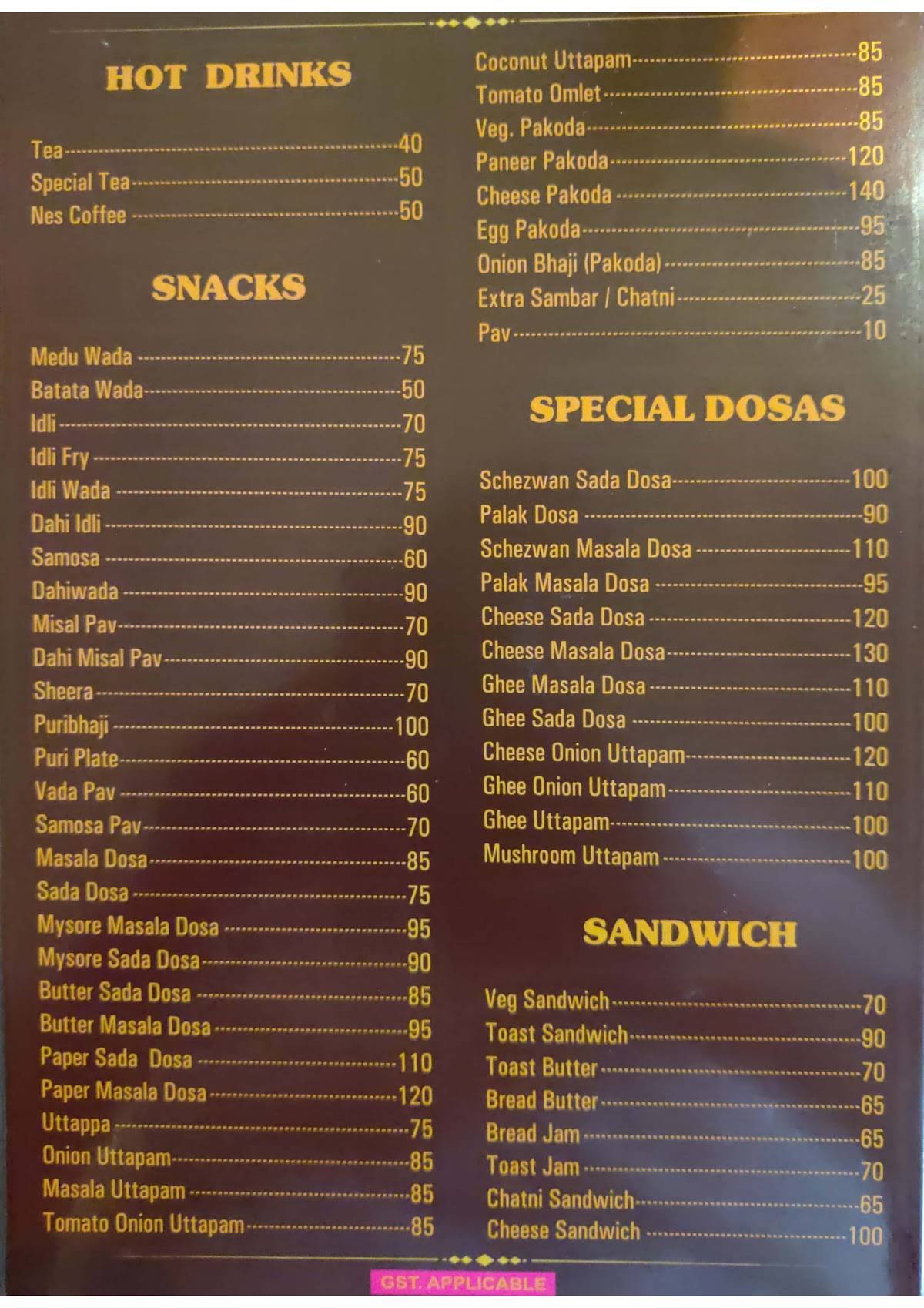 Menu at Hotel Vrushali Restaurant And Bar, Navi Mumbai, Hotel Vrushali ...