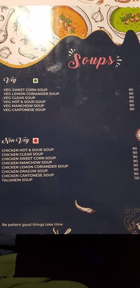 Menu at Hungry Birds, Kakinada, BVS Patrudu St