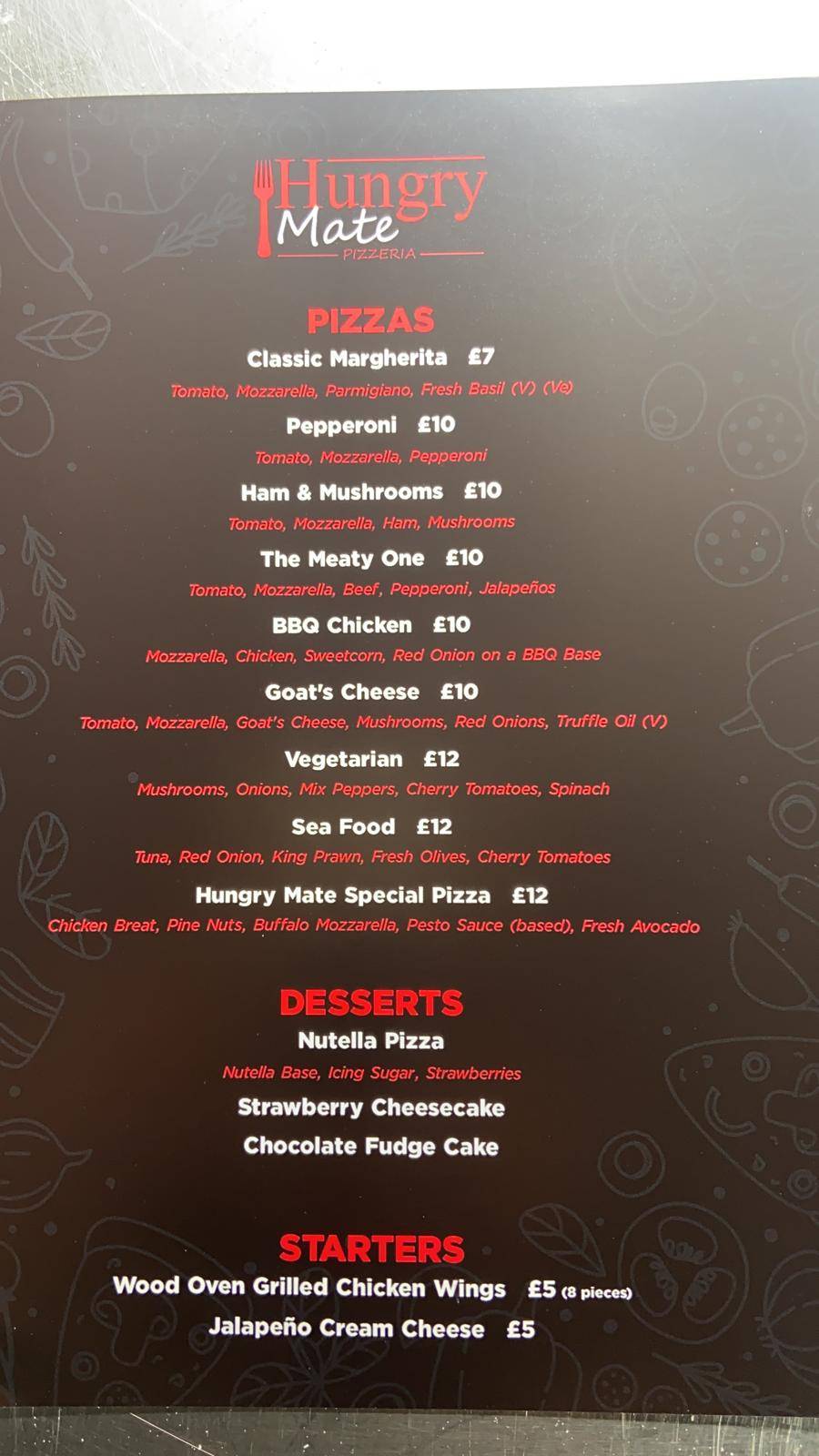Menu at Hungry Mate Pizzeria Wallington, Wallington