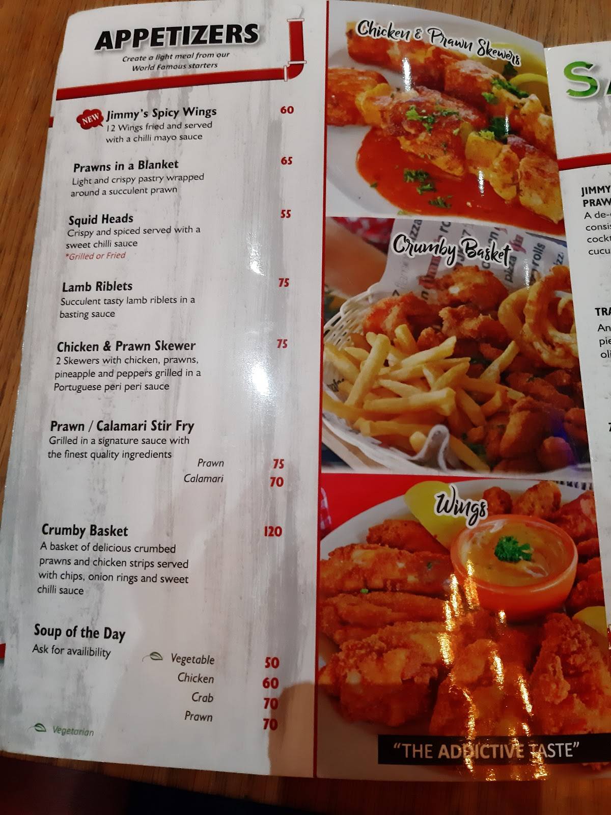 Menu at Jimmy's Killer Prawns Gateway restaurant, Umhlanga, Shop G340 ...