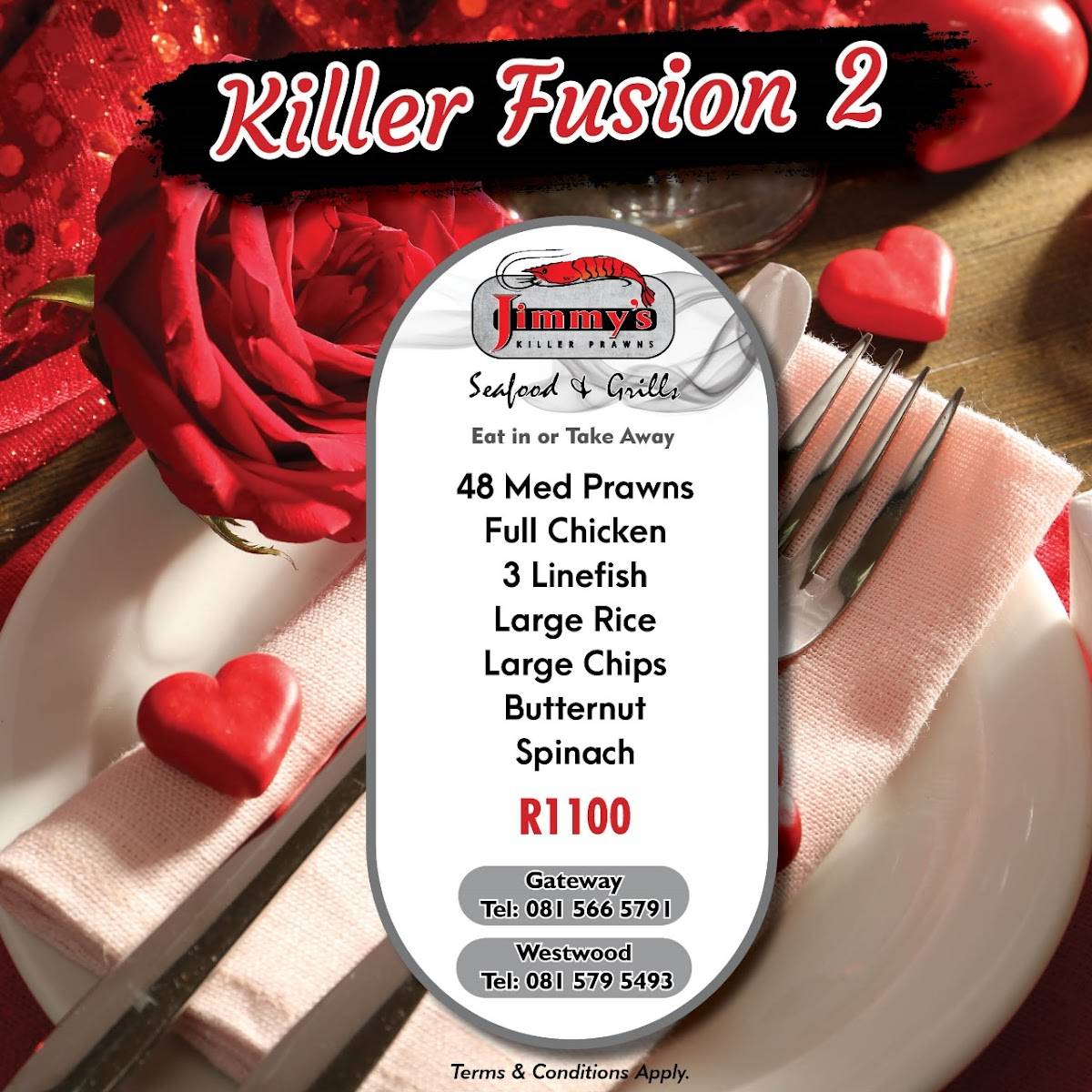Menu at Jimmy's Killer Prawns Westwood restaurant, Durban, Shop L45