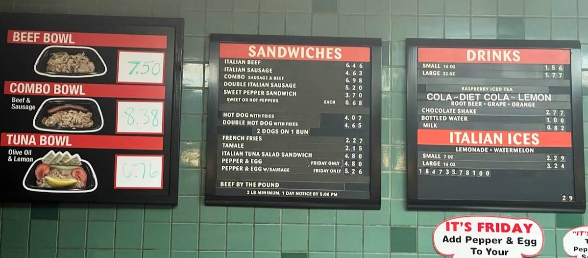 Menu at Johnnie's Beef restaurant, Arlington Heights, S Arlington ...