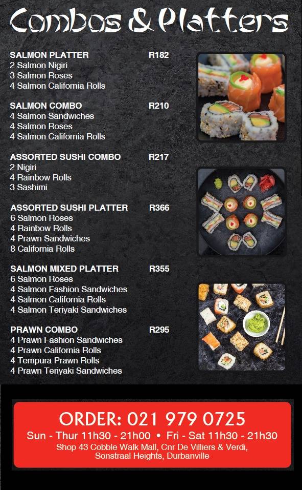 Menu at Kalok Sushi & Chinese Take Aways restaurant, Cape Town, Verdi Blvd