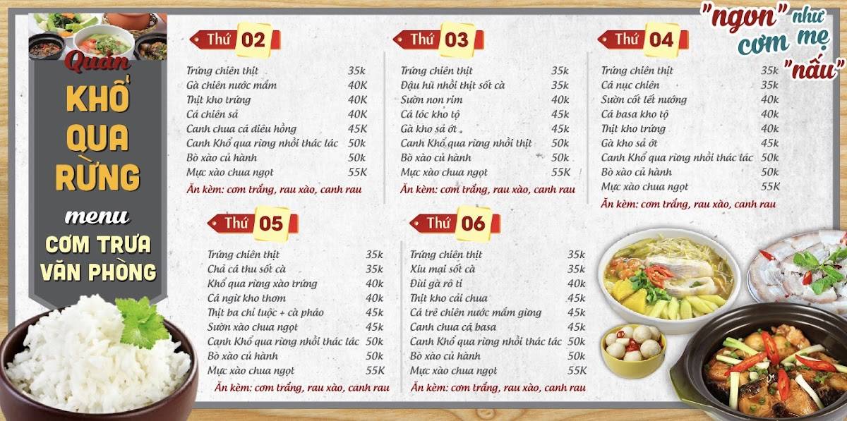 Menu at Khổ qua rừng D10 restaurant, Bien Hoa, 68 D10