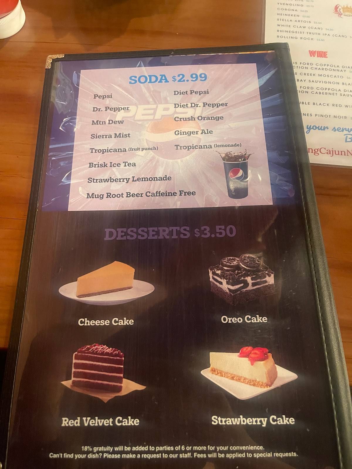 Menu at King Cajun Seafood & Bar, Niles