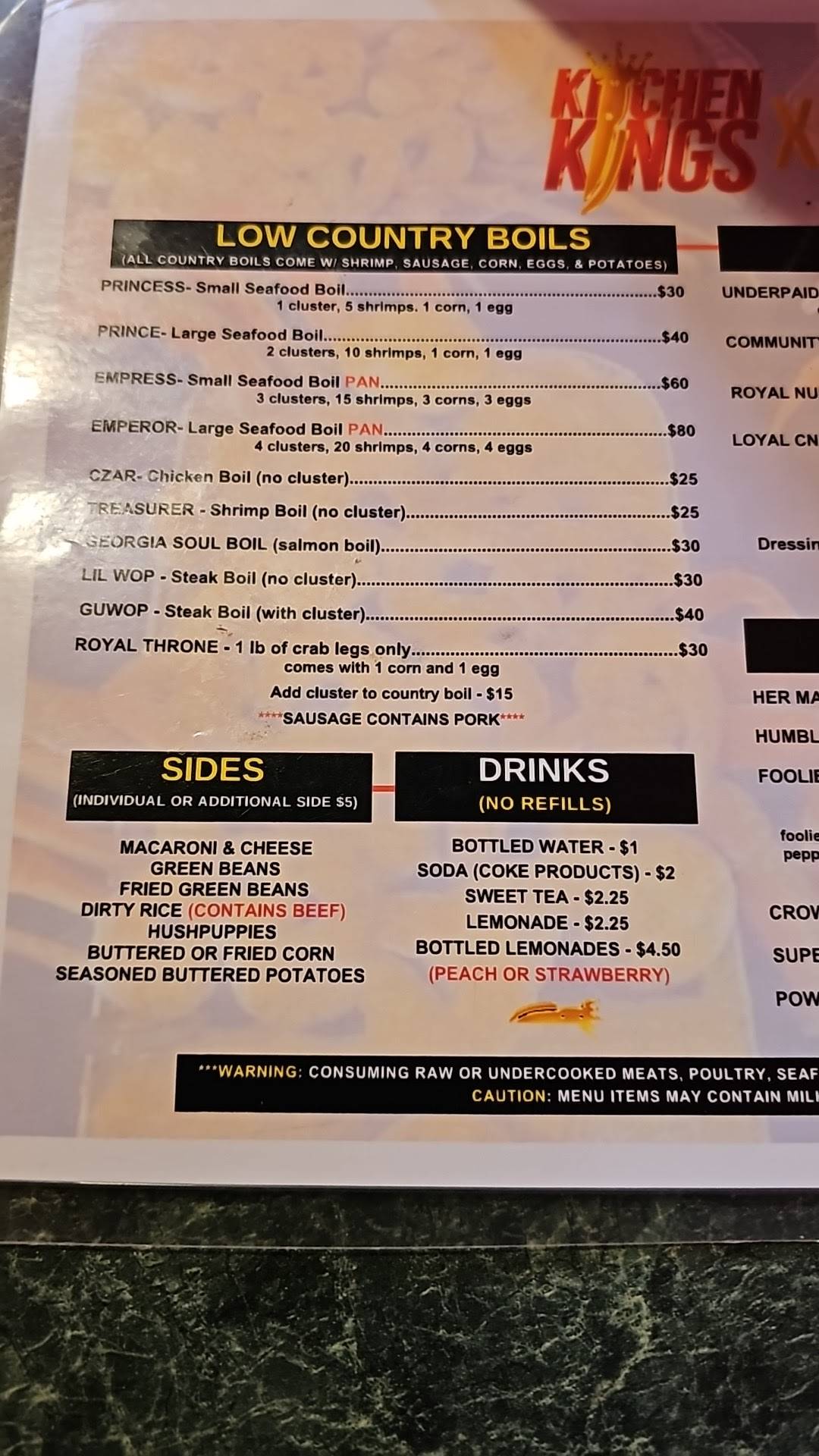 Menu at Kitchen Kings x Natta’s Sweet Treats restaurant, Augusta ...