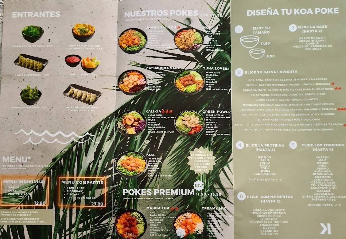Carta del restaurante Koa Poke - Ourense, Orense