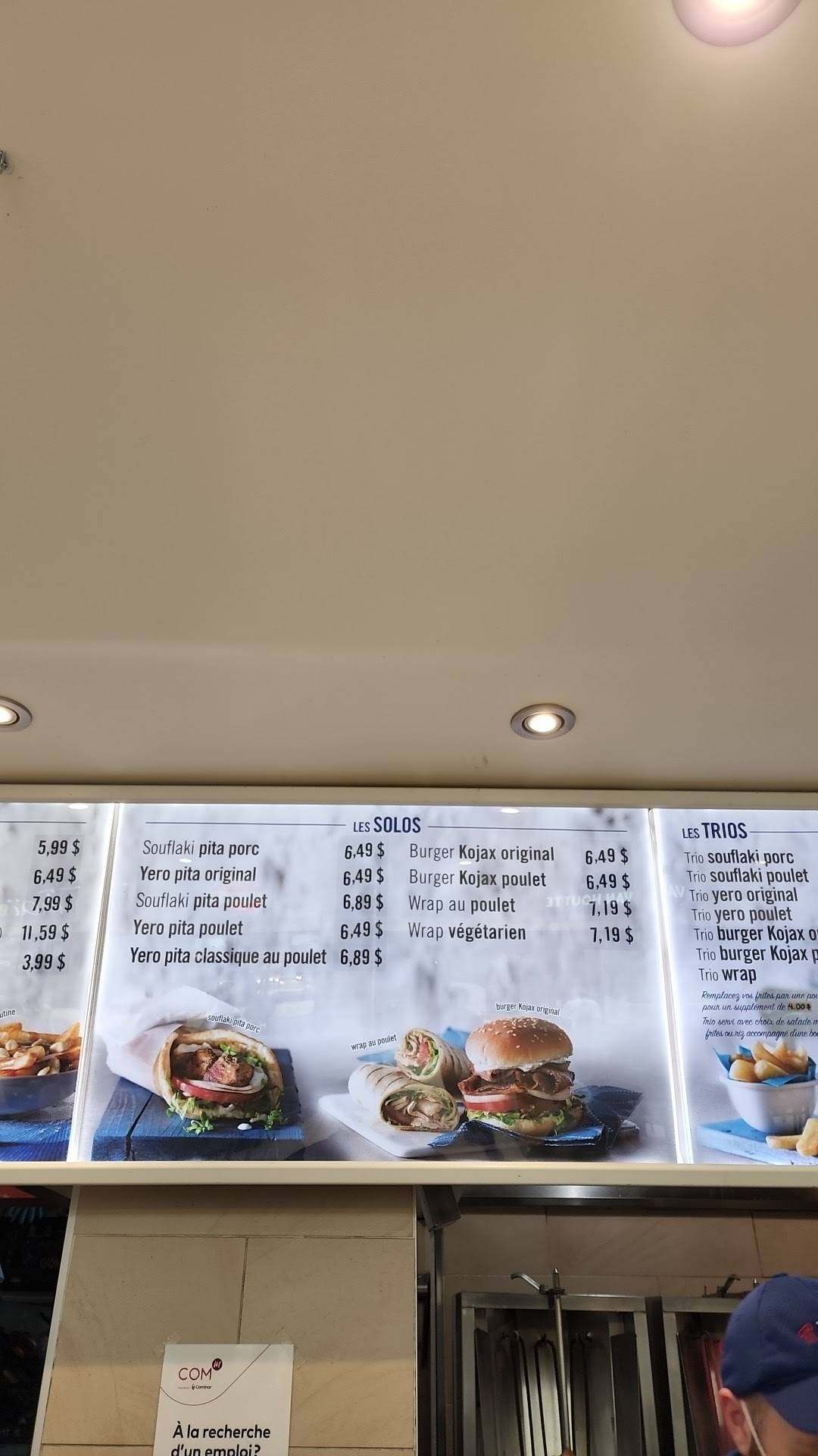 Menu at Restaurant Kojax, Brossard