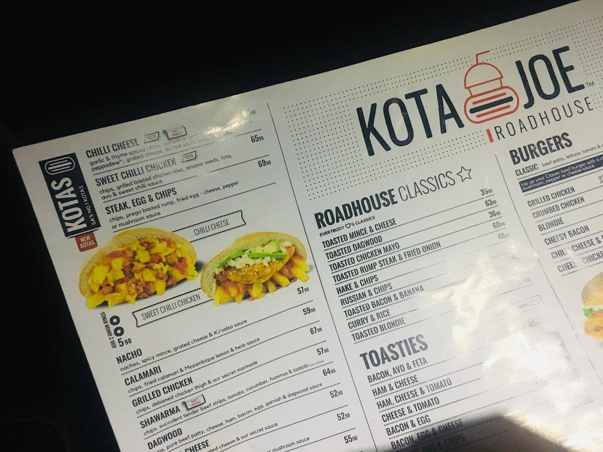 Menu at Kota Joe Roadhouse - Edenvale restaurant, Edenvale, 13 Van ...