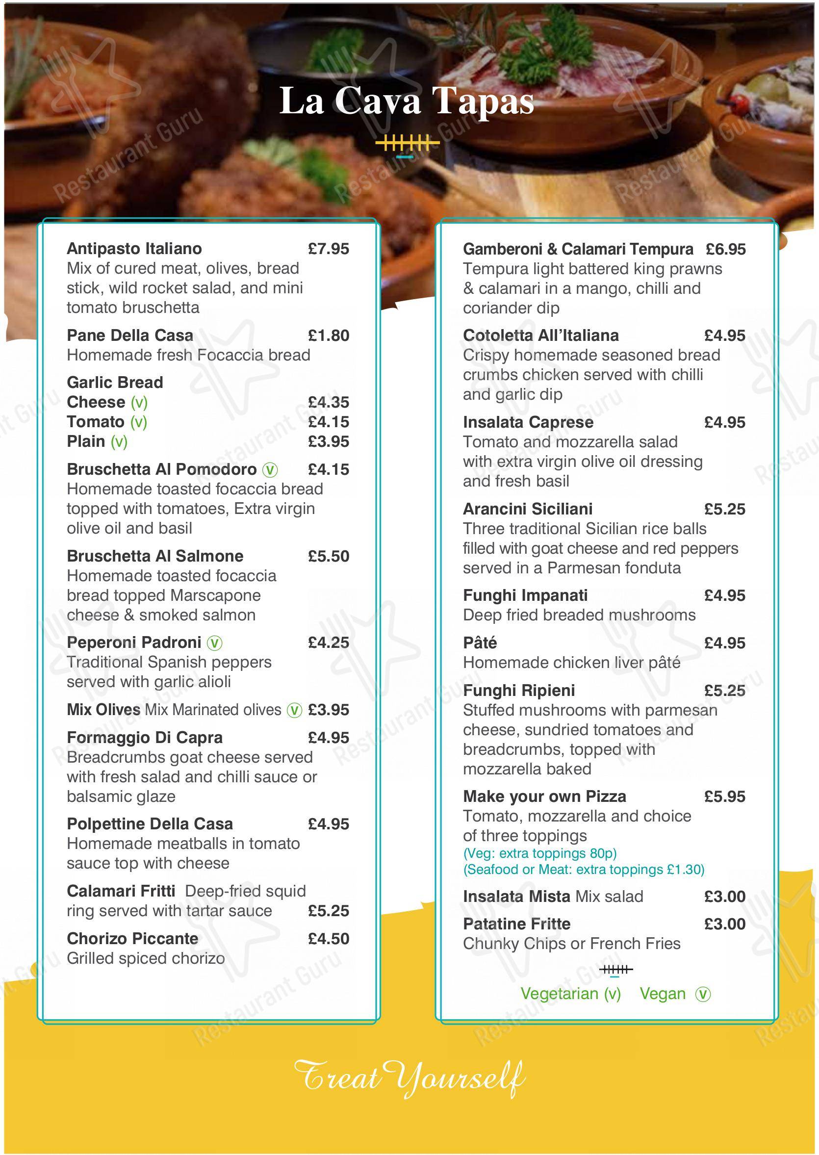 Menu at La Cava Restaurant, Wigan, 174 Wigan Rd