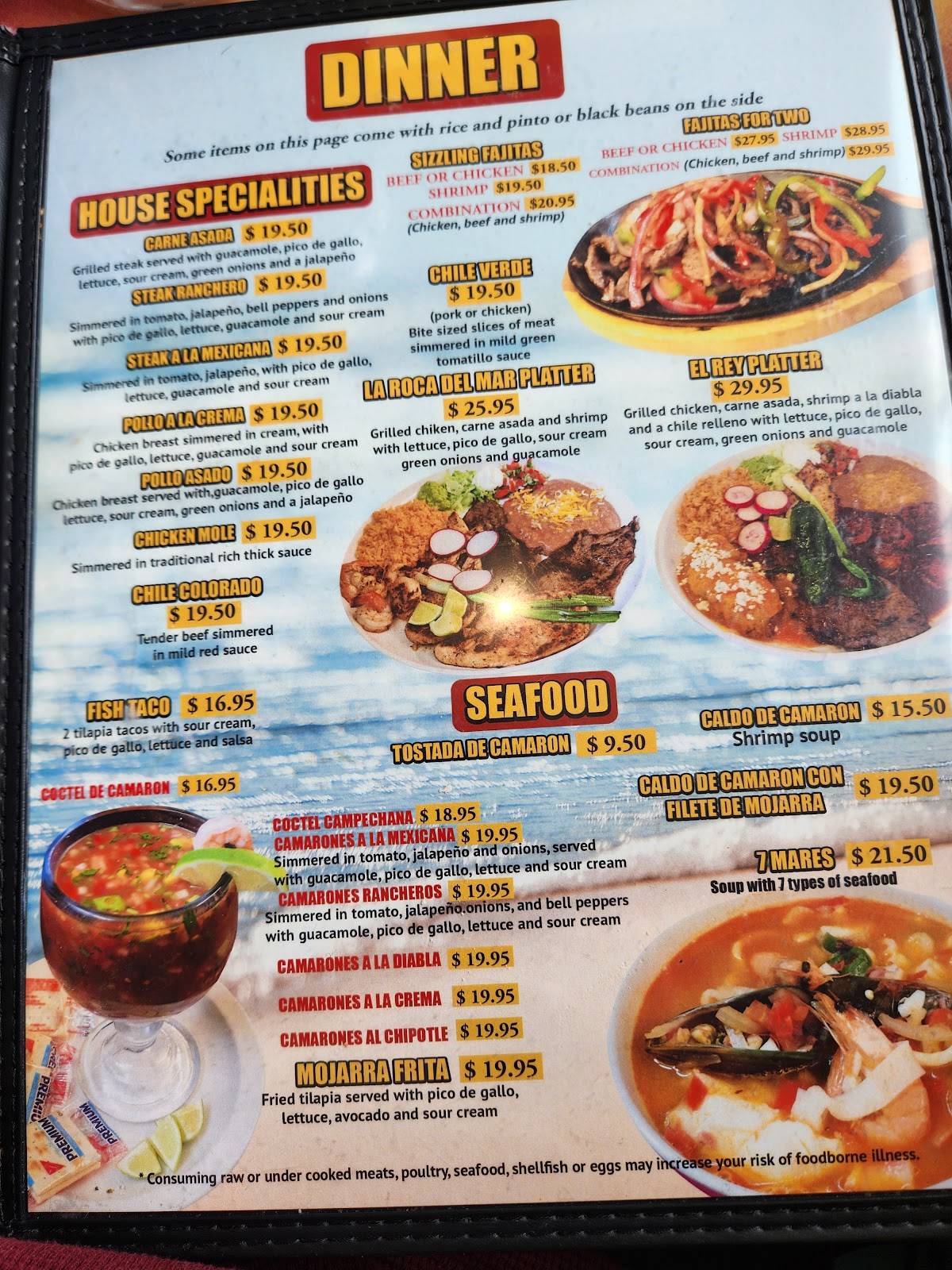 Menu at La Roca Mexican Restaurant, Newport