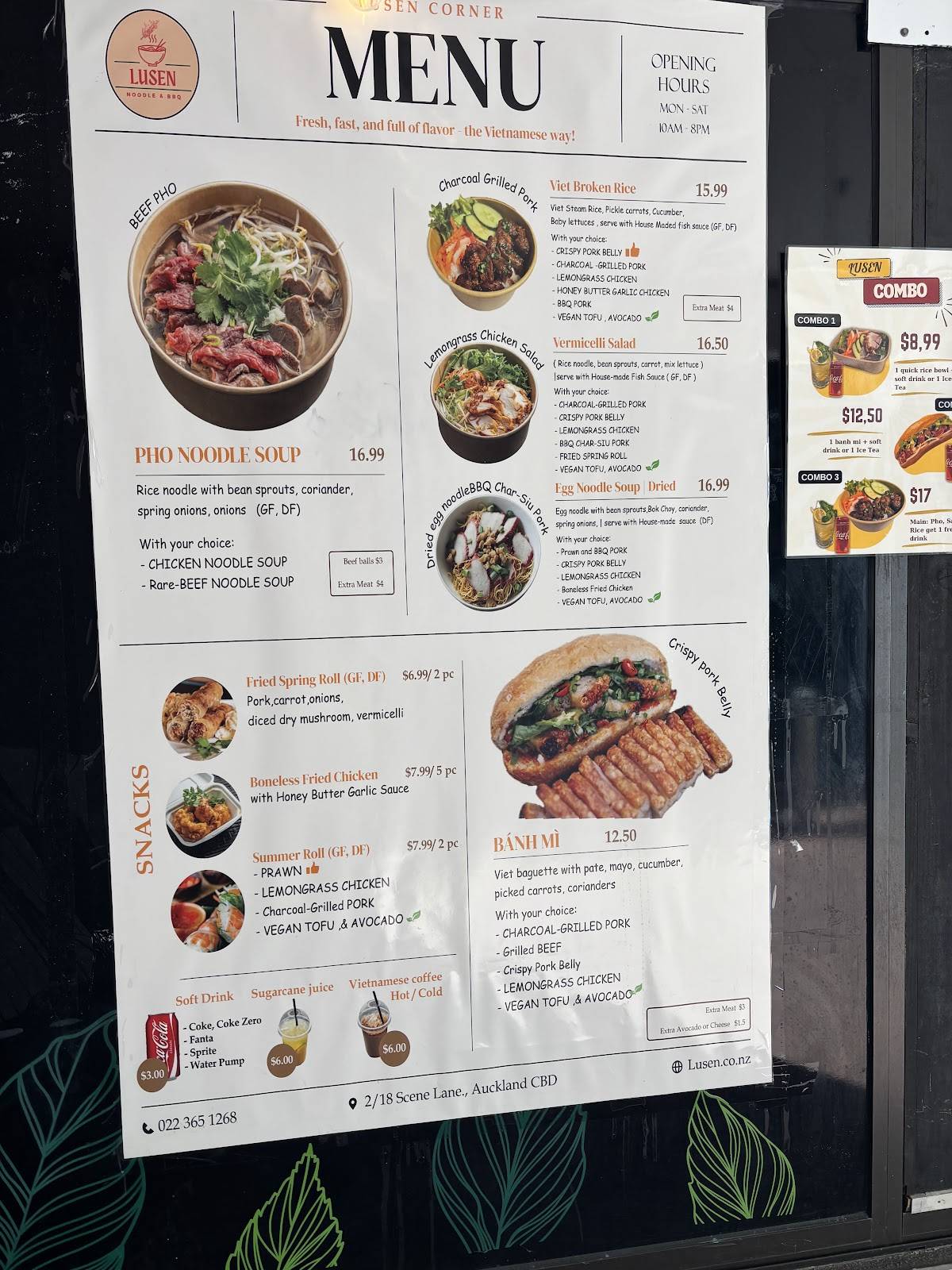 Menu at Lusen Corner - Vietnamese Cuisine restaurant, Auckland