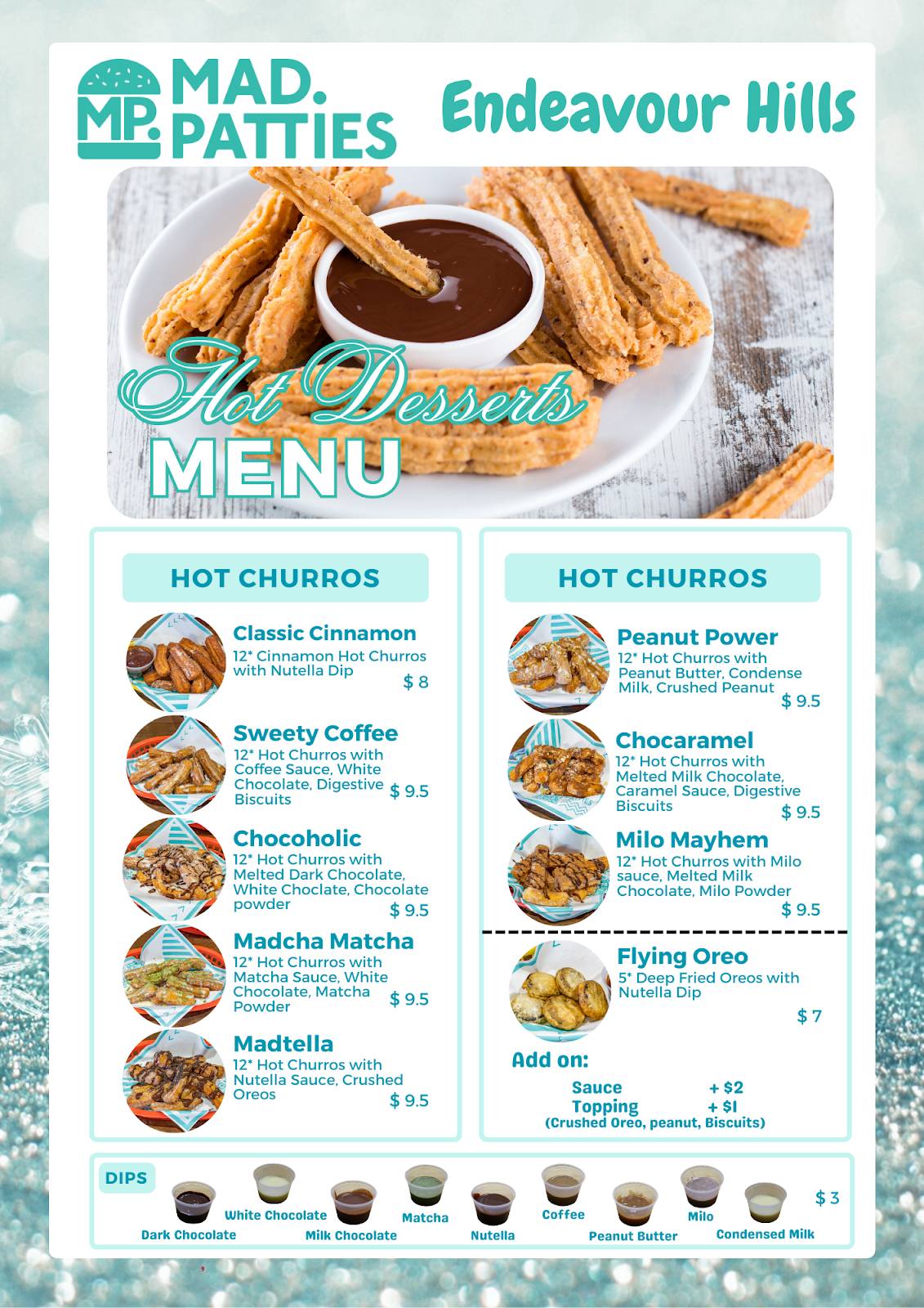 Menu at Mad Patties Endeavour Hills restaurant, Endeavour Hills