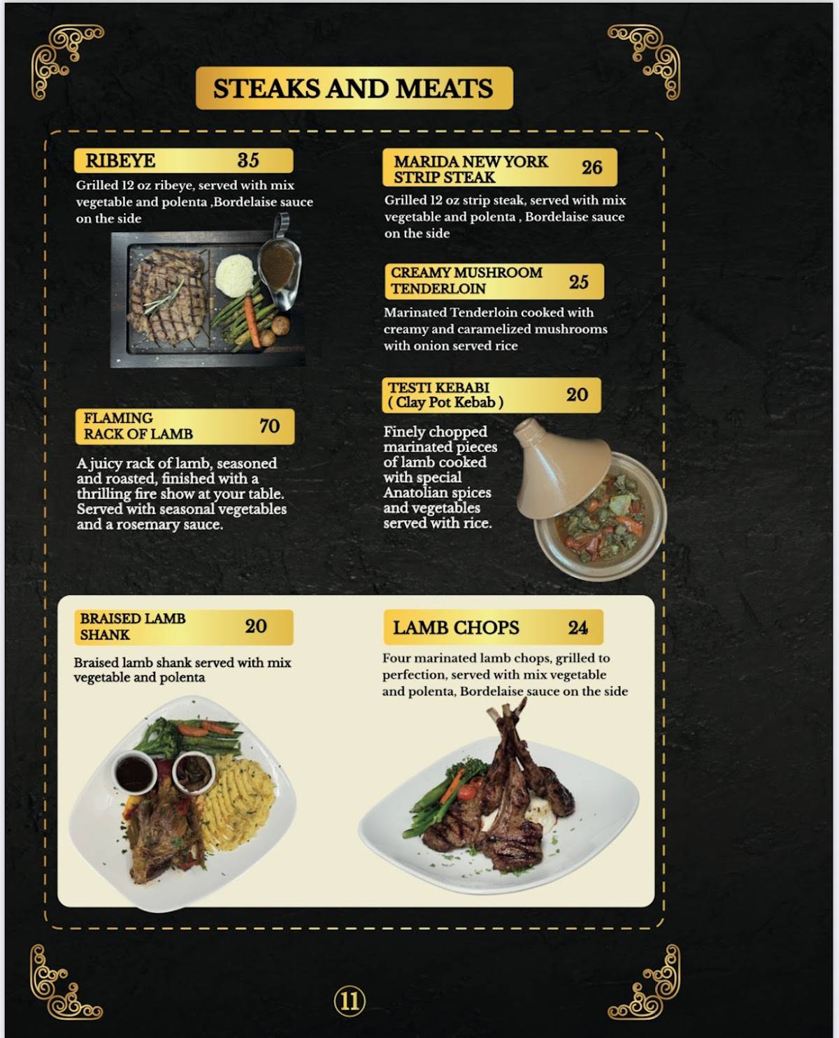 Menu at Marida Mediterranean Restaurant, Newburgh
