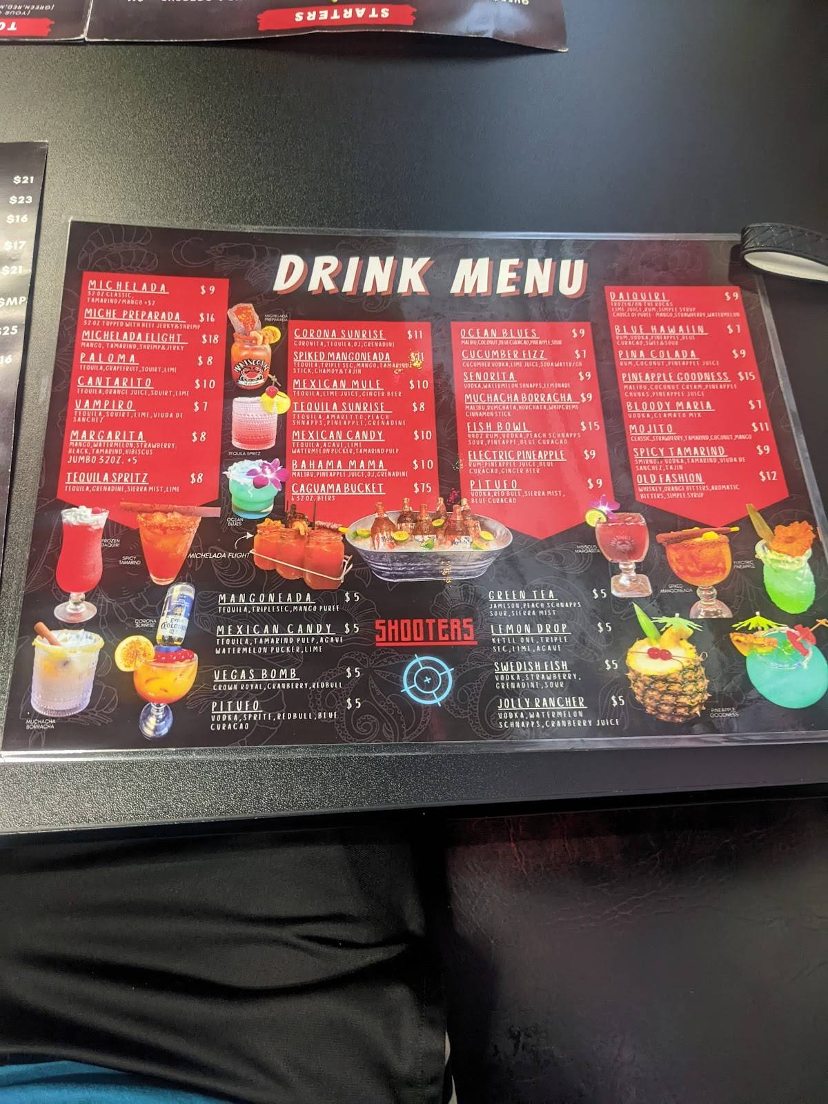 Menu at Mariscos KC restaurant, Olathe