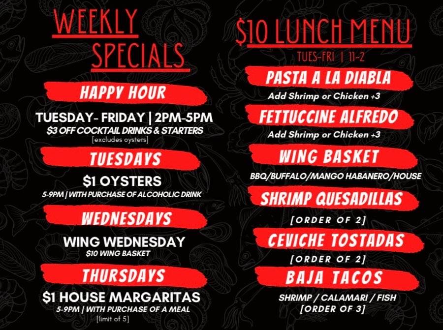 Menu at Mariscos KC restaurant, Olathe