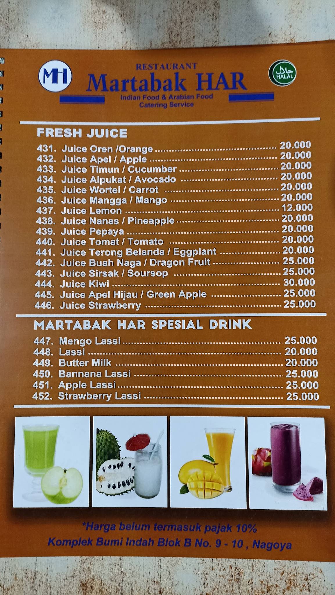Menu at Restaurant Martabak Har, Batam, Komplek Bumi Indah