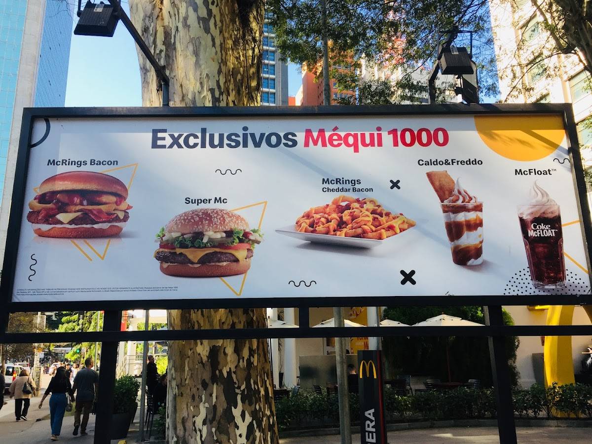 Menu at Mequi 1000 - McDonald's restaurant, São Paulo, Av. Paulista