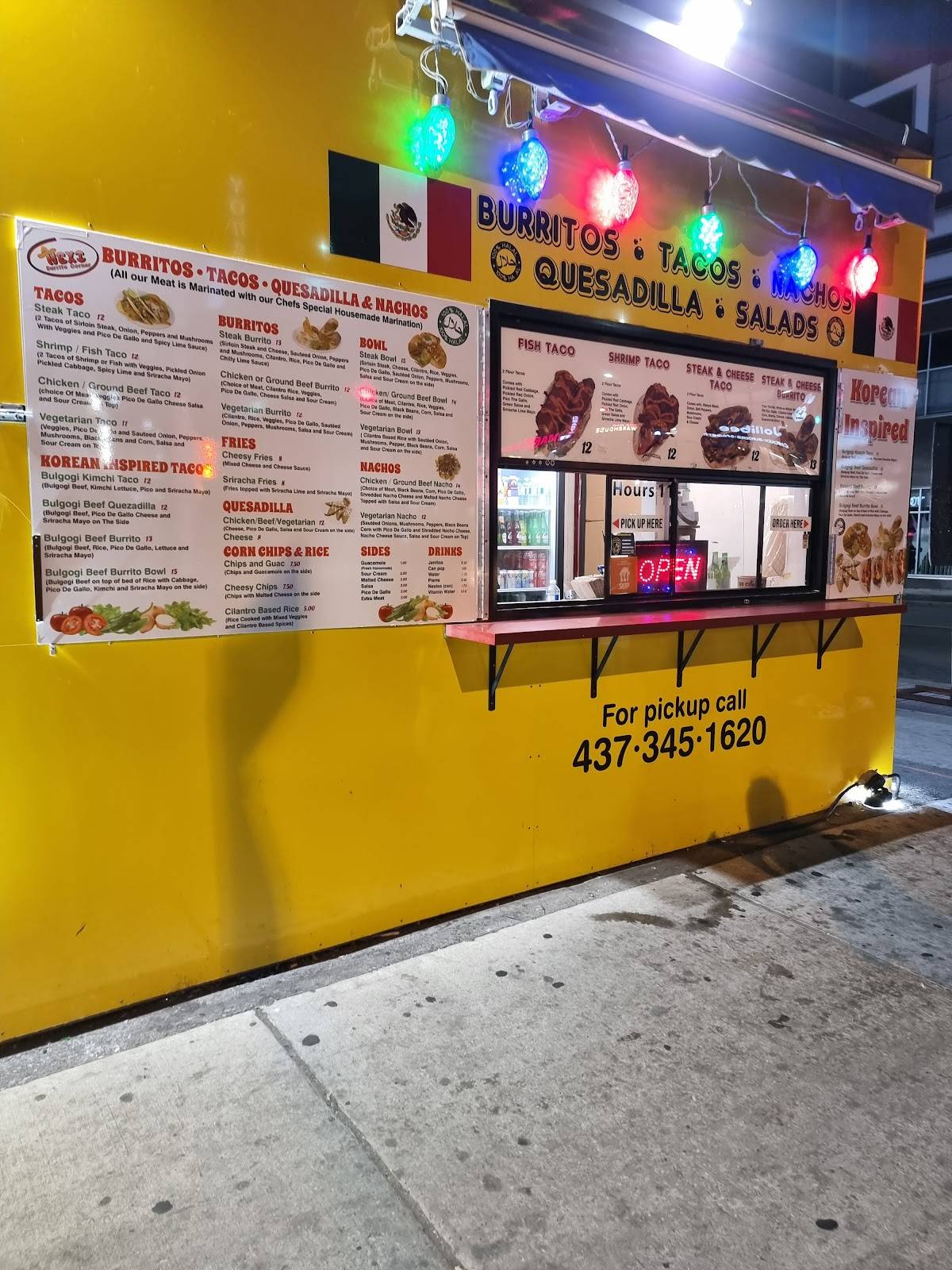 Menu at Mexi Burrito Corner restaurant, Toronto