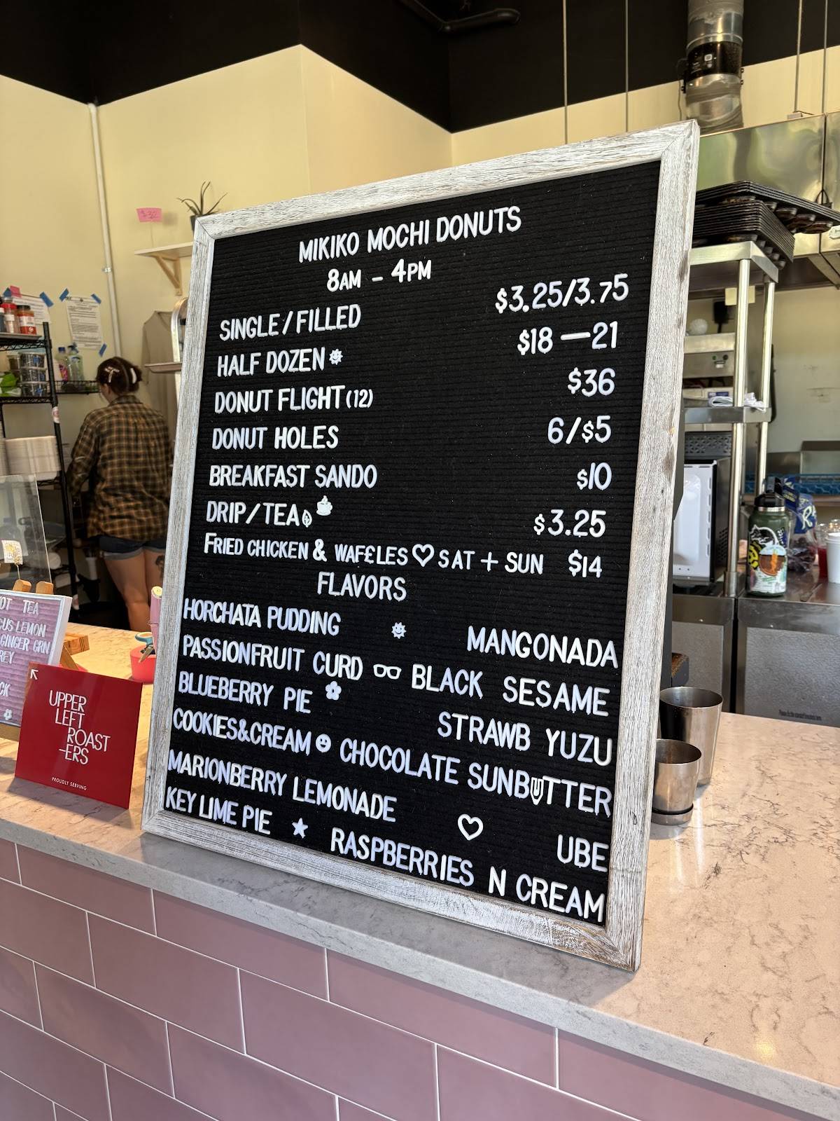 Menu at Mikiko Mochi Donuts restaurant, Portland, 300 NE 28th Ave