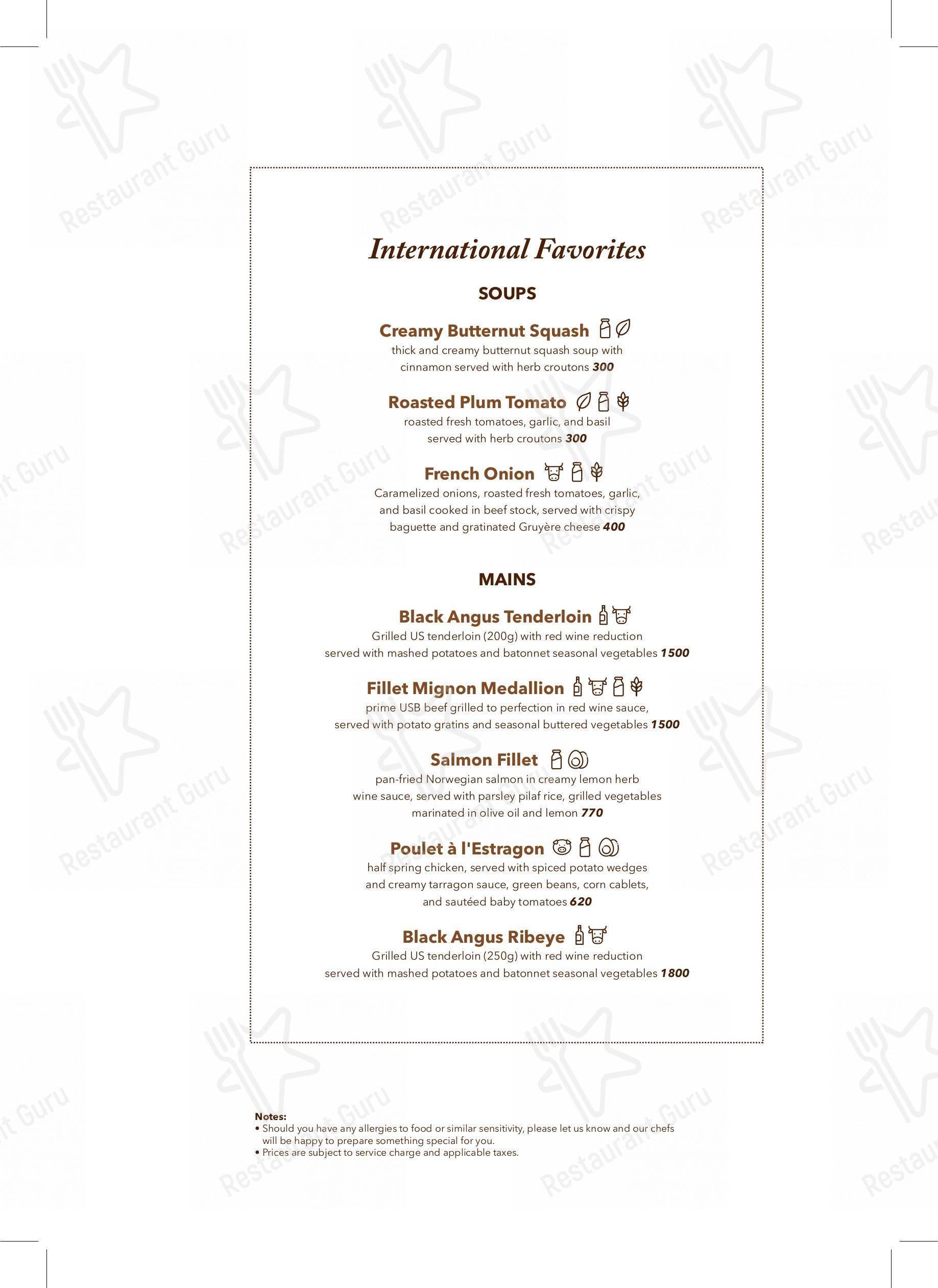 Menu at Misto at Seda Vertis North restaurant, Quezon City