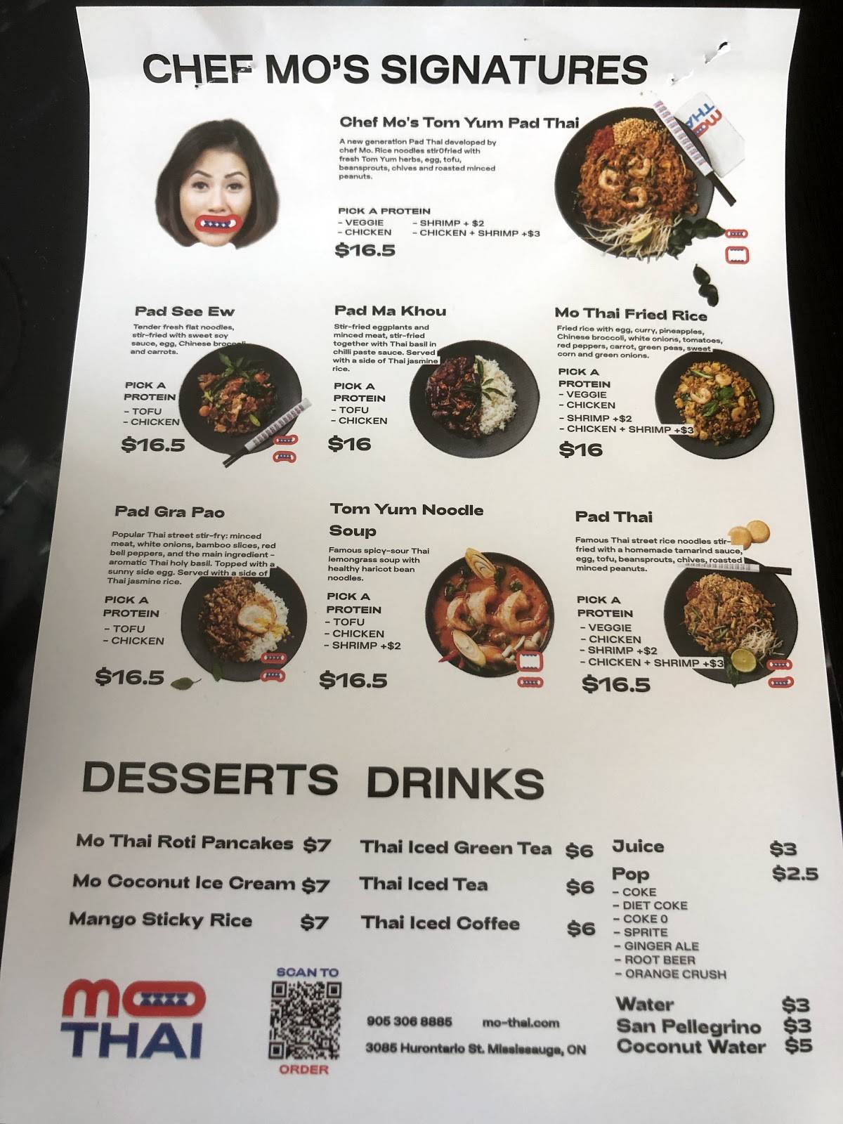 Menu at More Thai kitchen restaurant, Mississauga