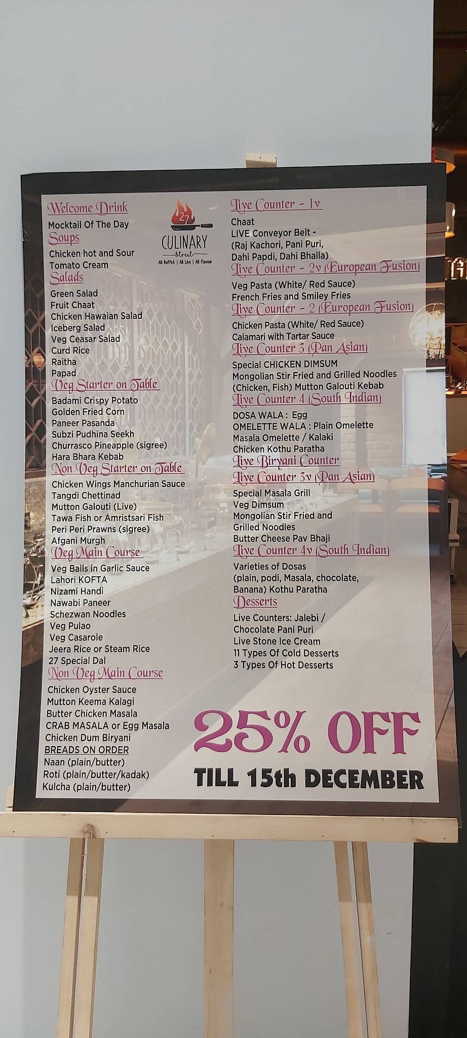 Menu at Moti Mahal Barbecues - Marina Mall, Chennai
