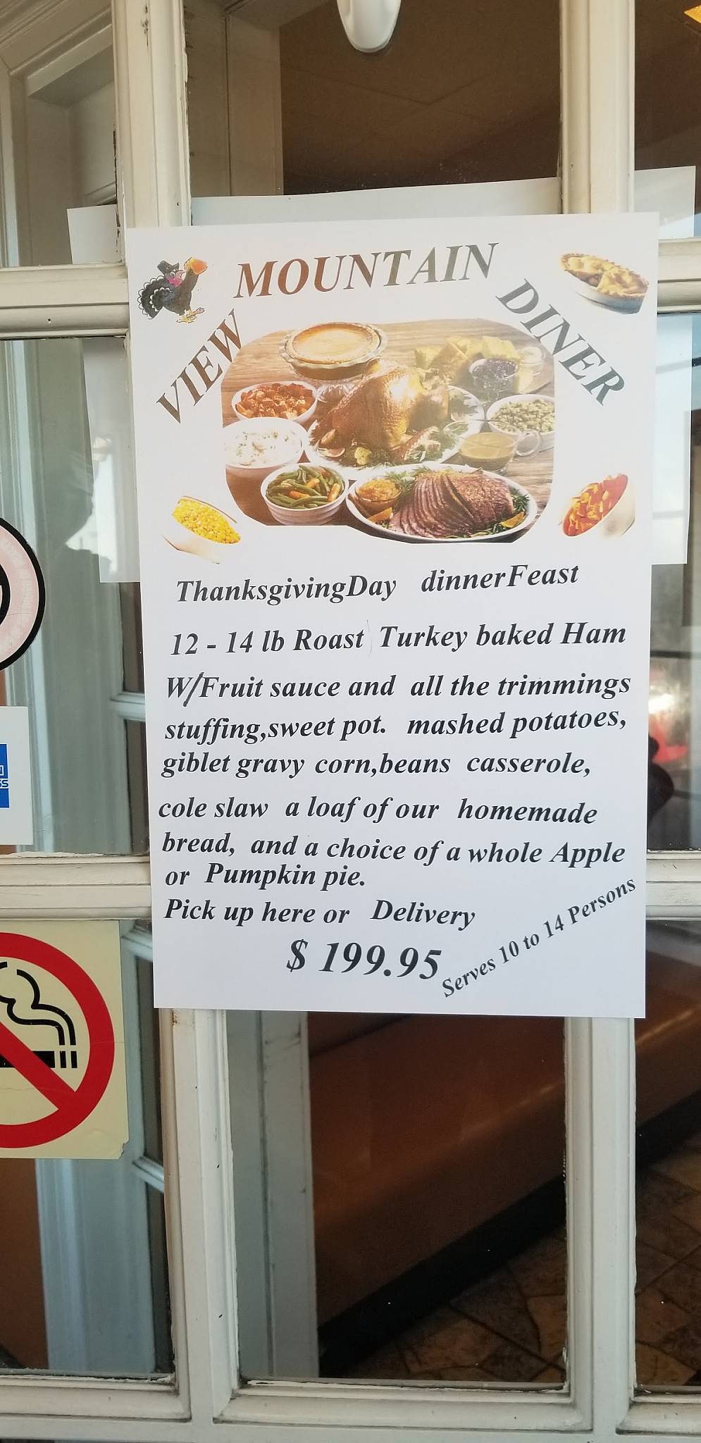 Menu at Mountain View Diner restaurant, Charles Town