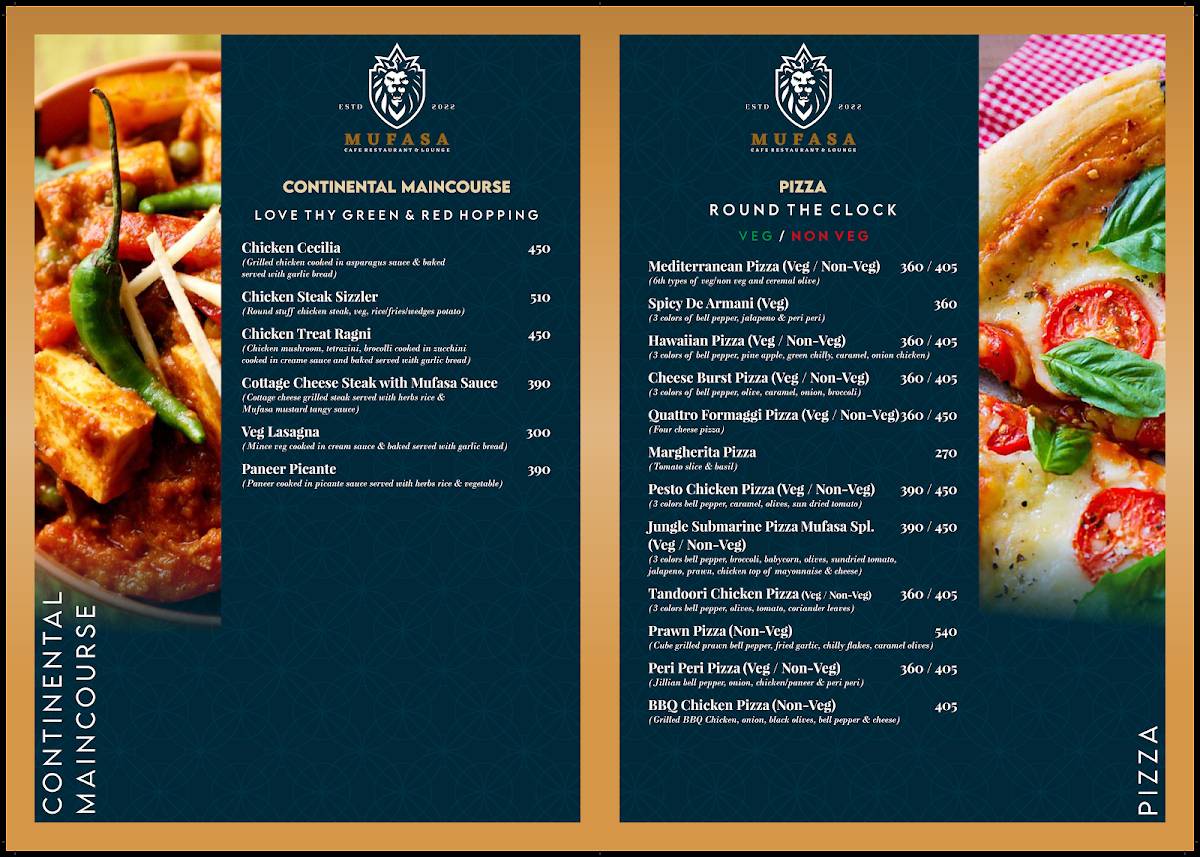 Menu at Mufasa Cafe, Restaurant & Lounge, Kolkata