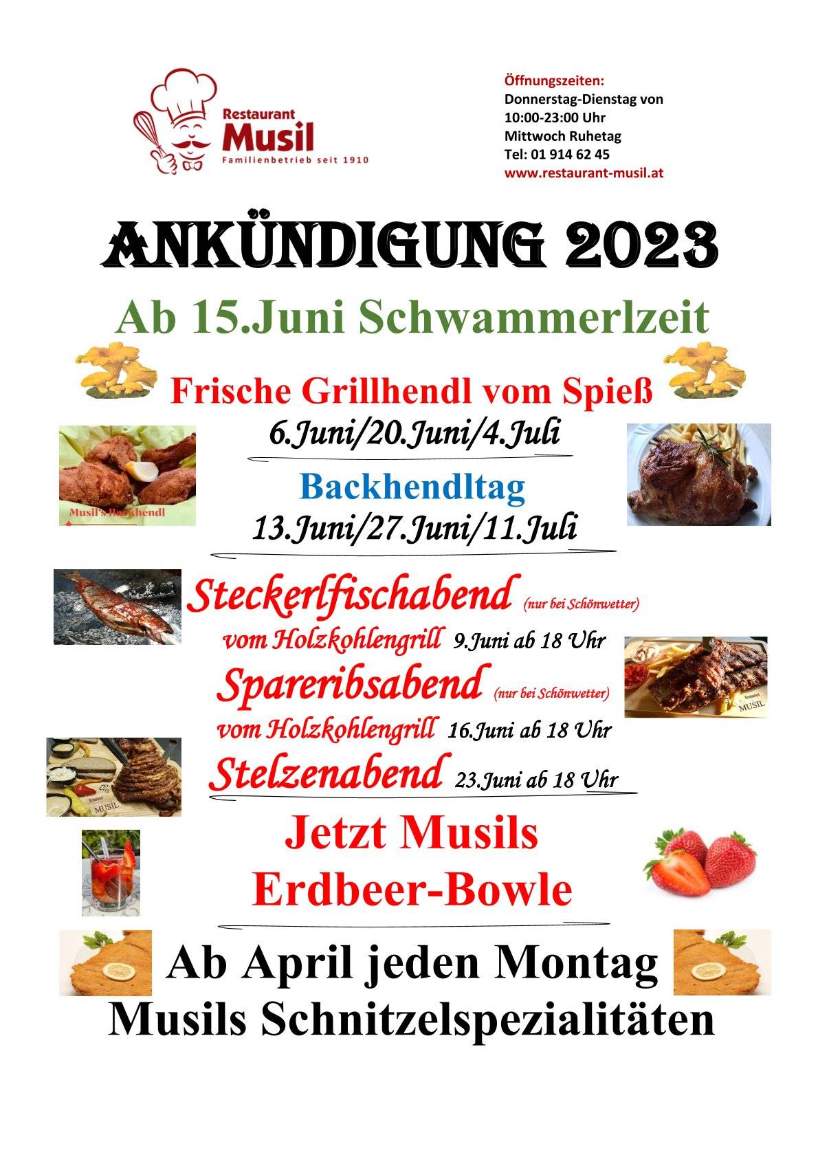 Speisekarte von Restaurant Musil, Wien