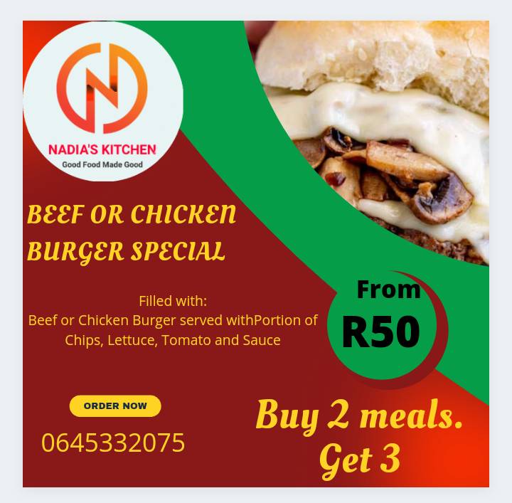 Menu at Nadia's Kitchen restaurant, Cape Town, Naspers Centre