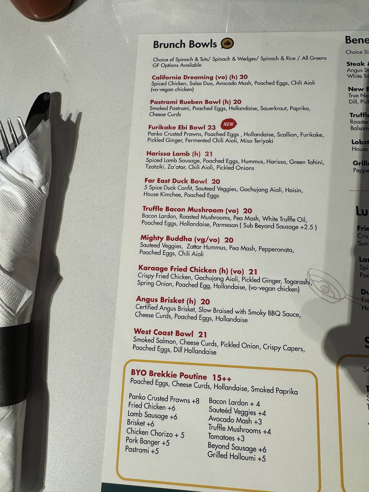 Menu at Namo Cafe Bistro (Macleod Trail South), Calgary