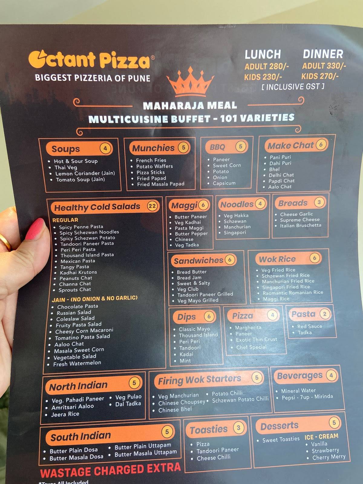 Menu at Octant Pizza, Deccan Mall, Pune, Pune