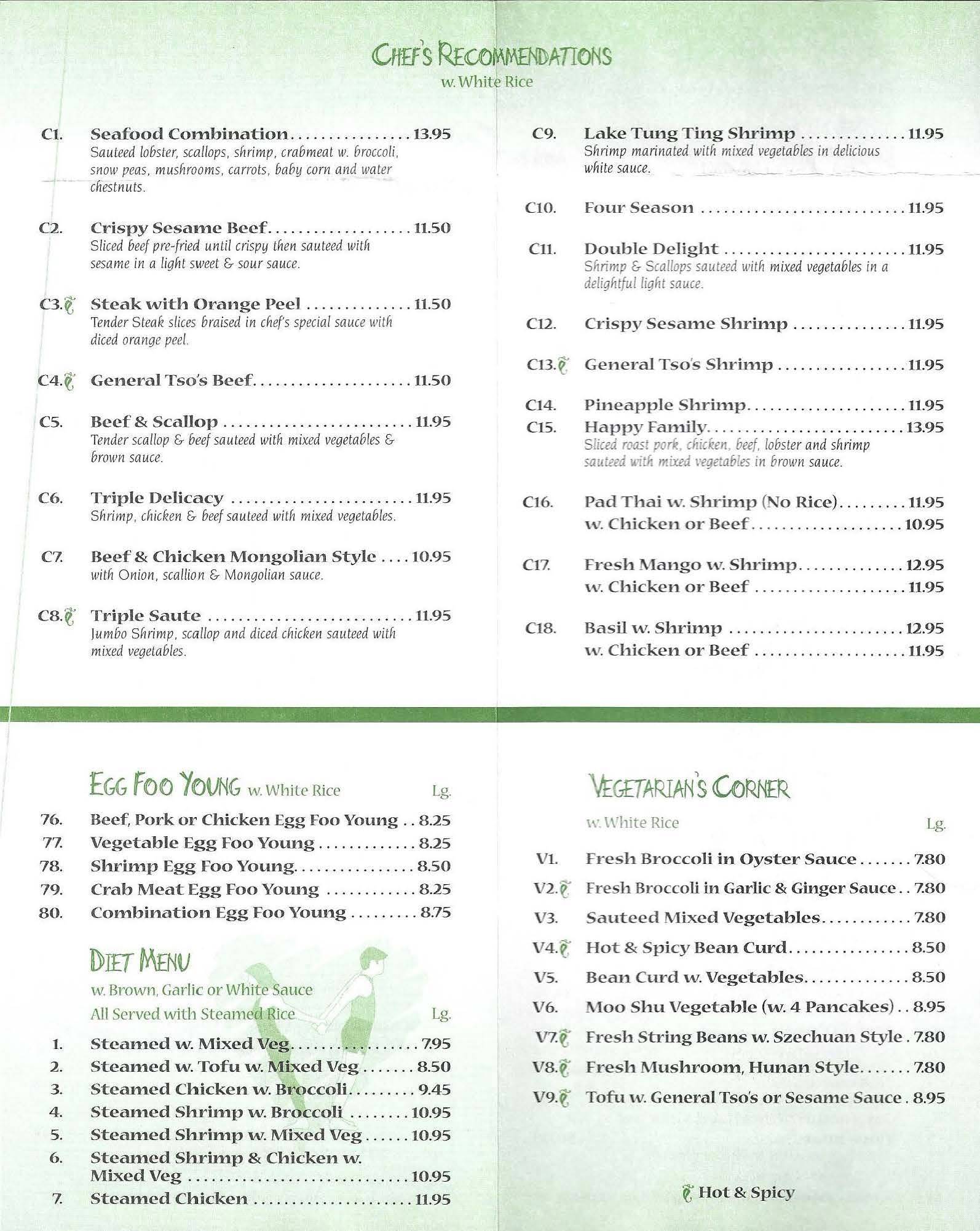 Menu at Old Beijing Cafe, Charlotte Hall, Triangle Dr #3