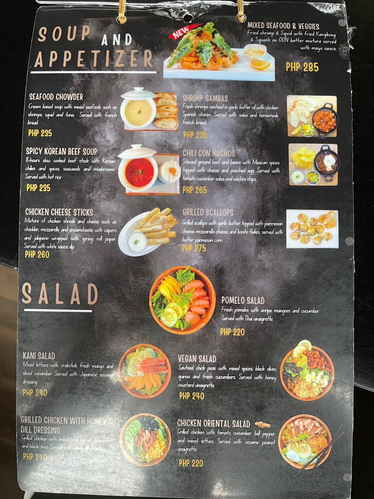 Menu at Out of Nowhere Kitchen Pagadian restaurant, Pagadian City