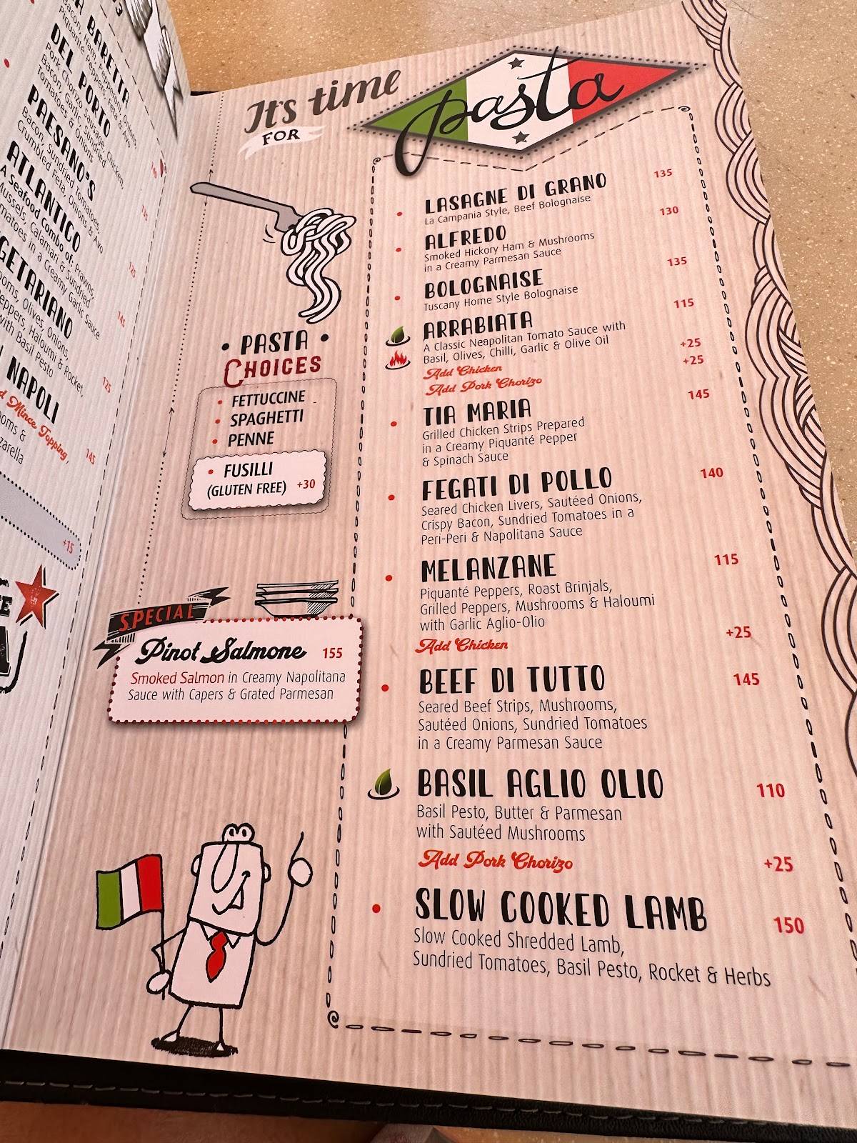 Menu at Papachinos Clearwater restaurant, Roodepoort, Villa Varosi Cnr ...