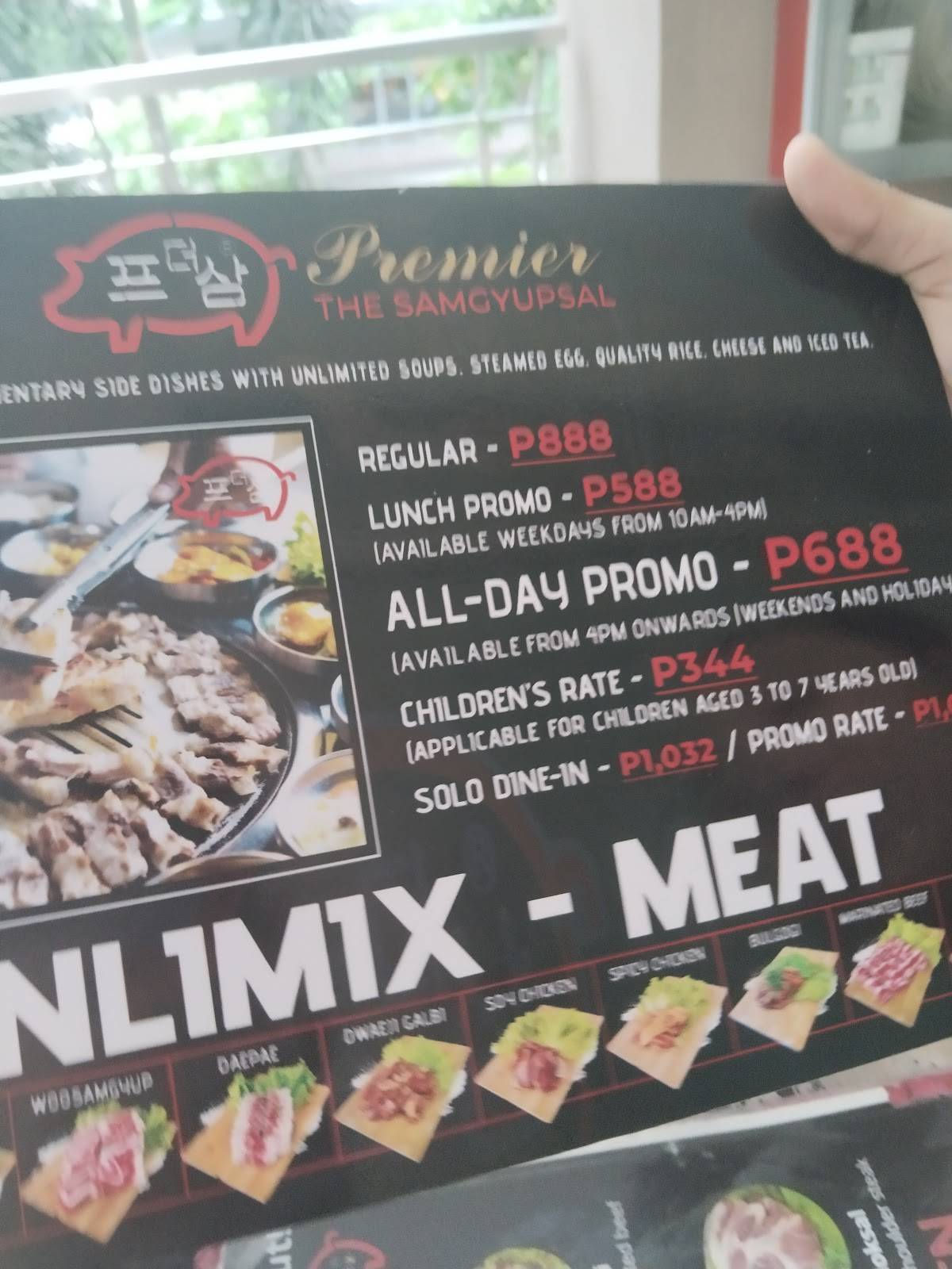 Menu at Premier The Samgyupsal BGC restaurant, Taguig