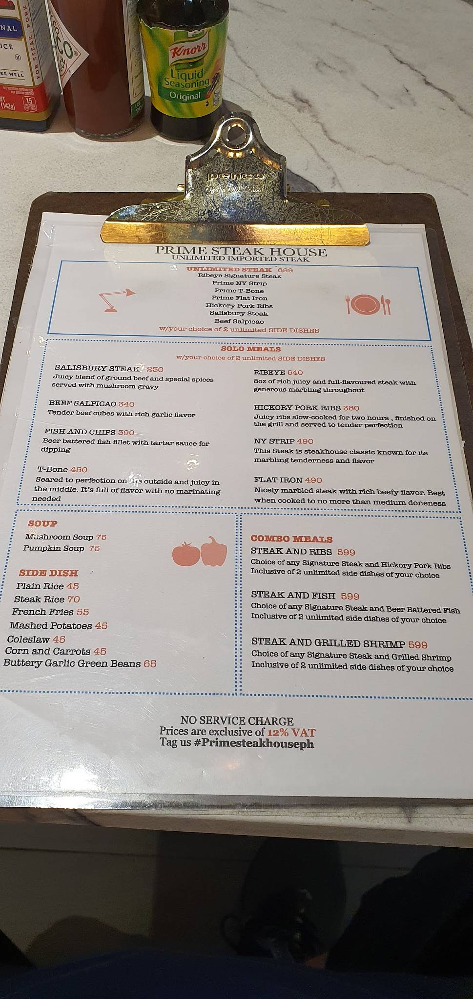 Menu at Prime Steak House - SM City Clark steakhouse, Angeles